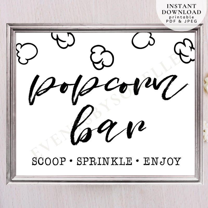 Popcorn Bar Sign - Etsy