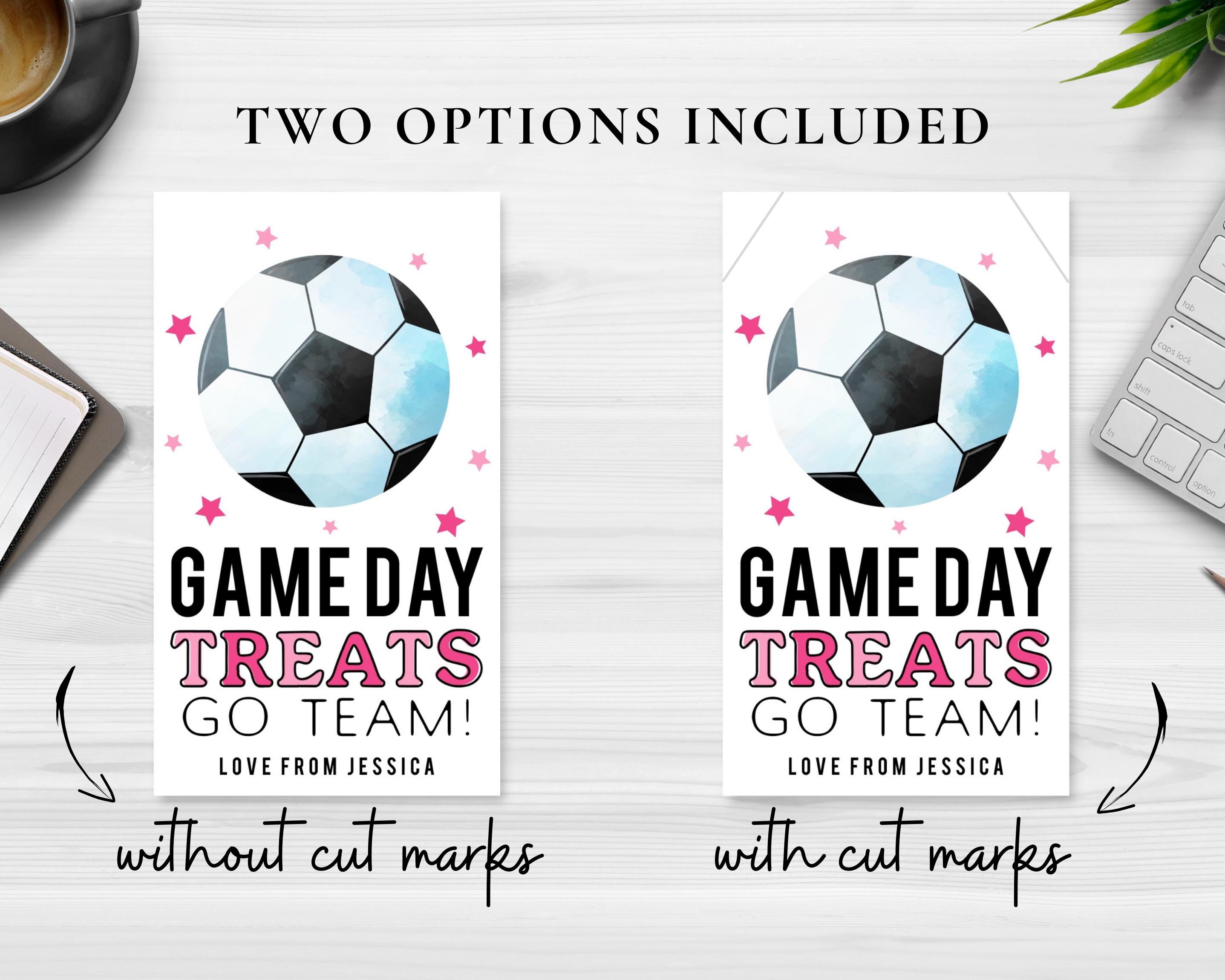 Girls Game Day Treat Tag, Printable Game Day Treat Tag, Soccer Party ...