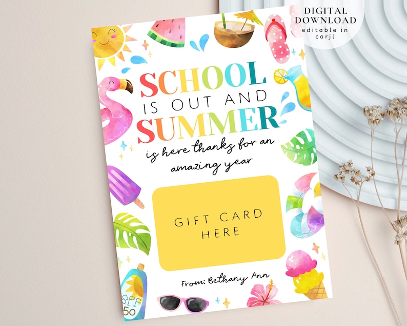 Teacher Appreciation Gift Card Holder, School Gift Card Holder, Last ...