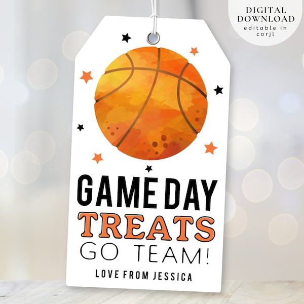 Basketball Treat Tags - Etsy