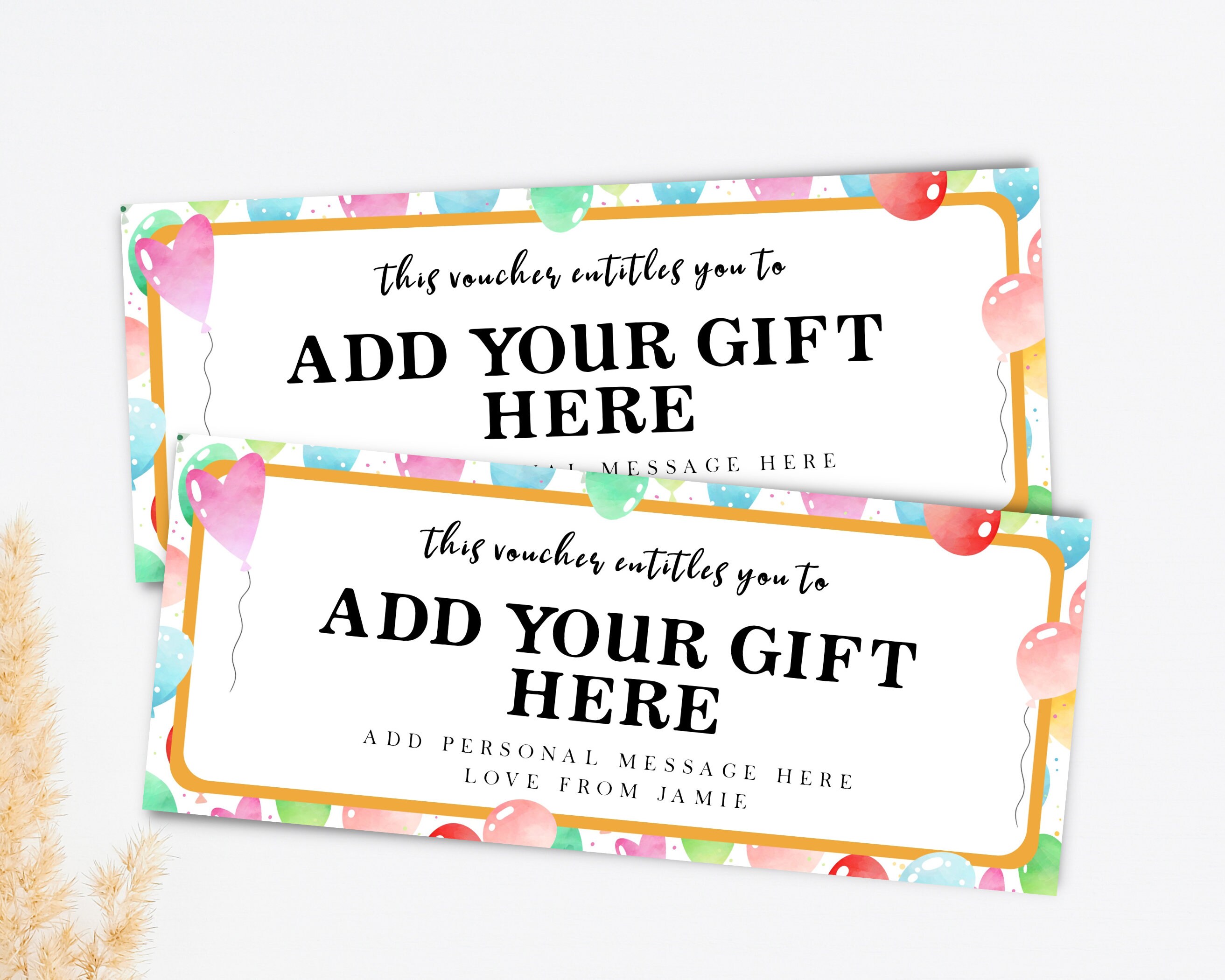 Birthday Gift Voucher, Rainbow Gift Voucher, Christmas Gift Voucher ...
