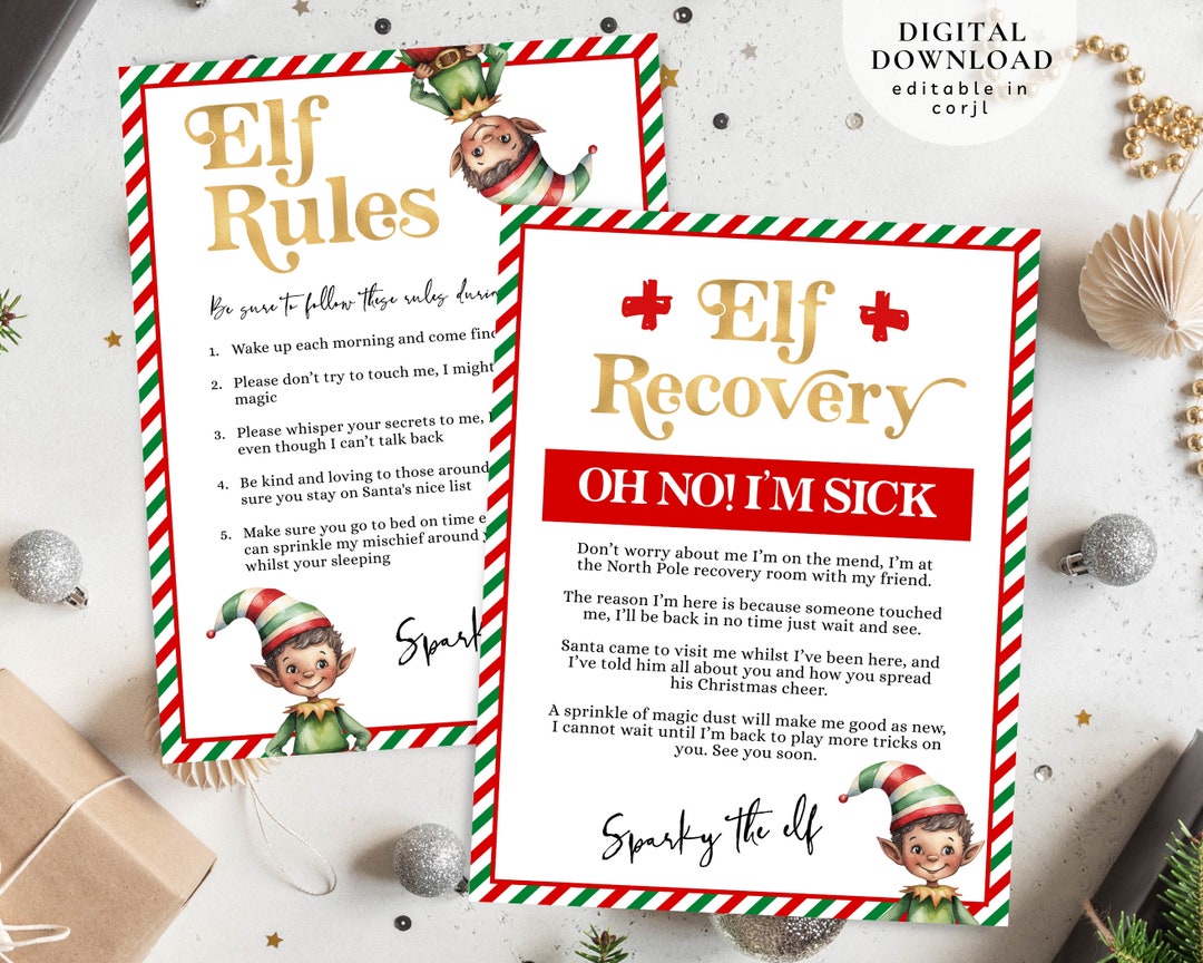 Elf Arrival Rules, Elf Instructions, Elf Recovery Letter, Elf Rules ...