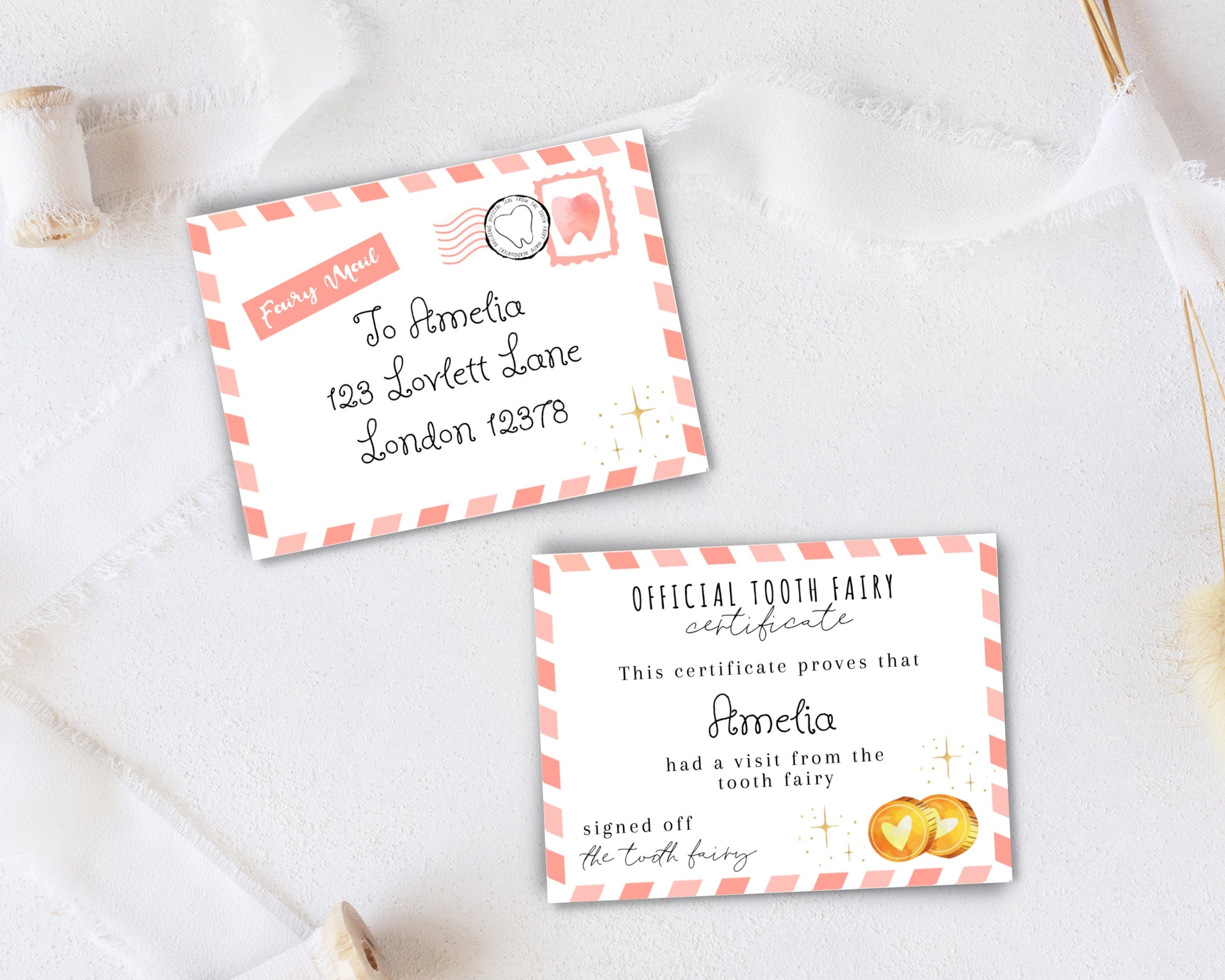 Editable Mini Tooth Fairy Set Printable Lost Tooth Receipt - Etsy