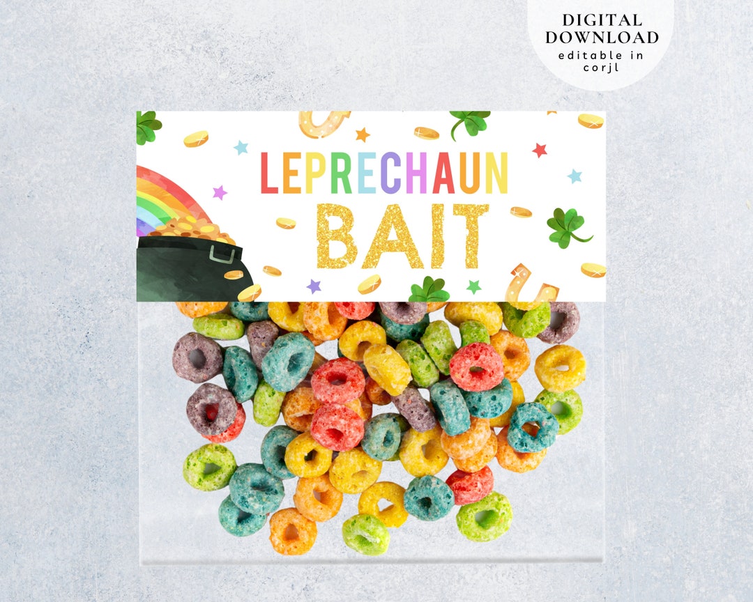 Rainbow Treat Bag Toppers, Leprechaun Bait Treat Topper, St Patricks ...