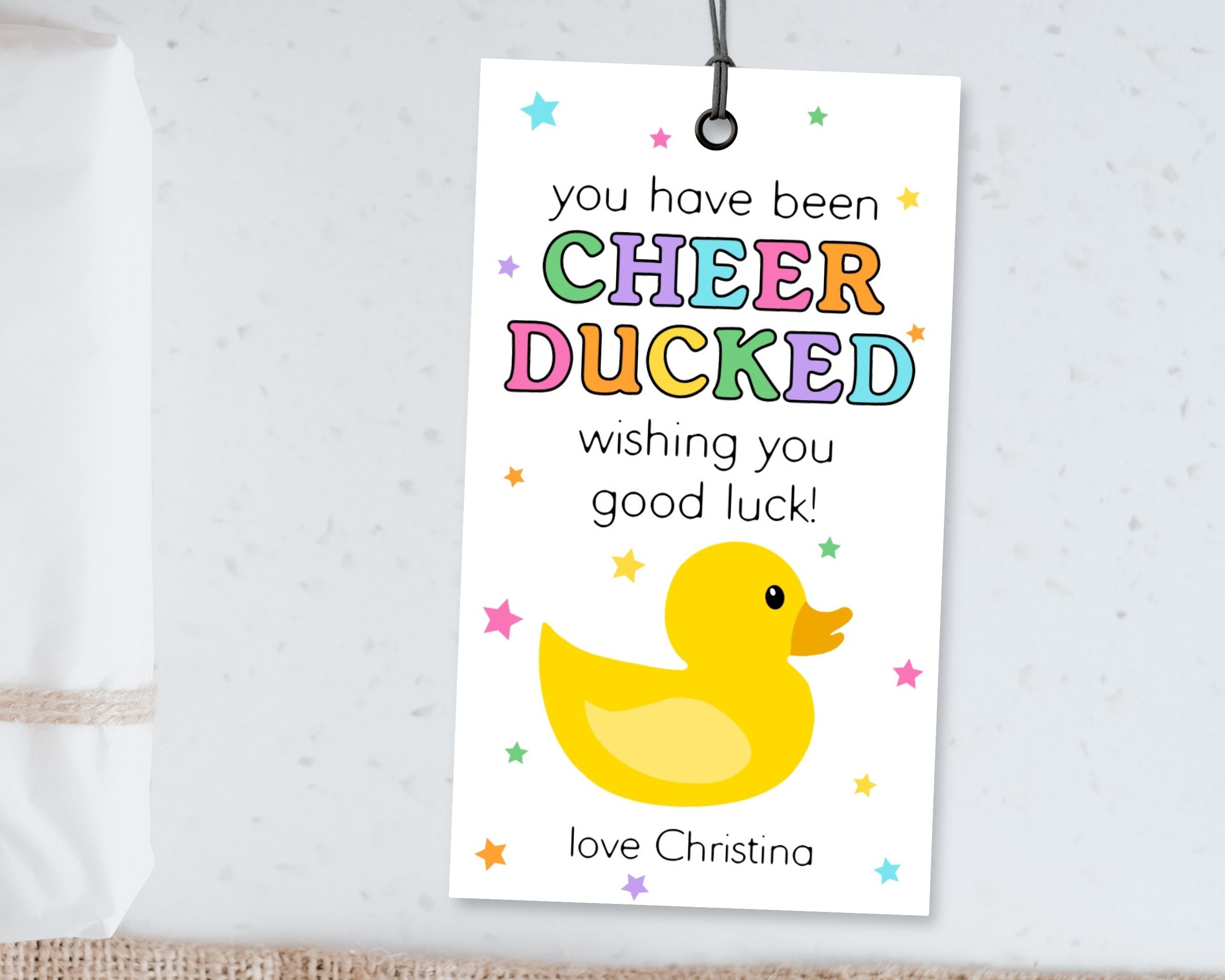 You've Been Cheer Ducked Tag, Cheer Team Printable Tag, Cheerleader ...