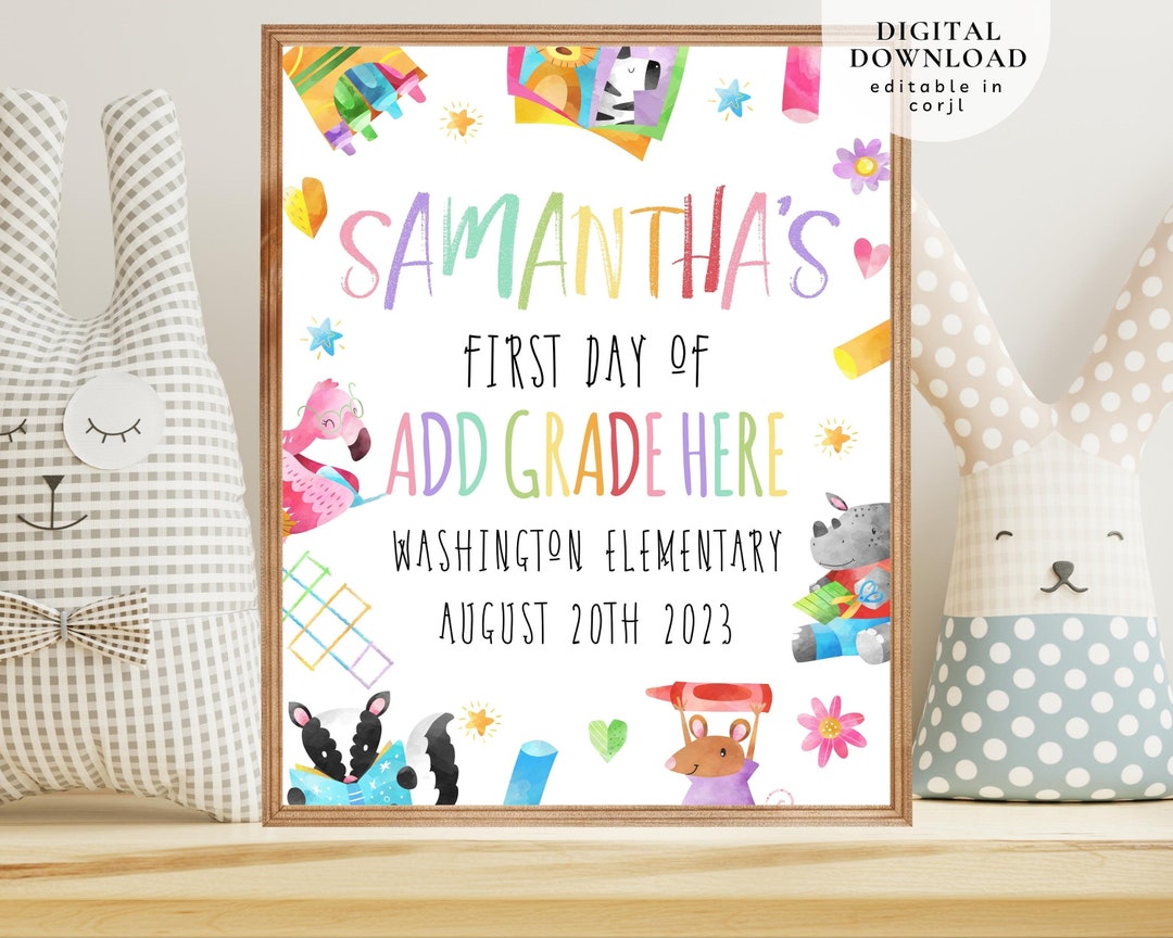 Editable First Day of School Board, Any Grade School Board ...