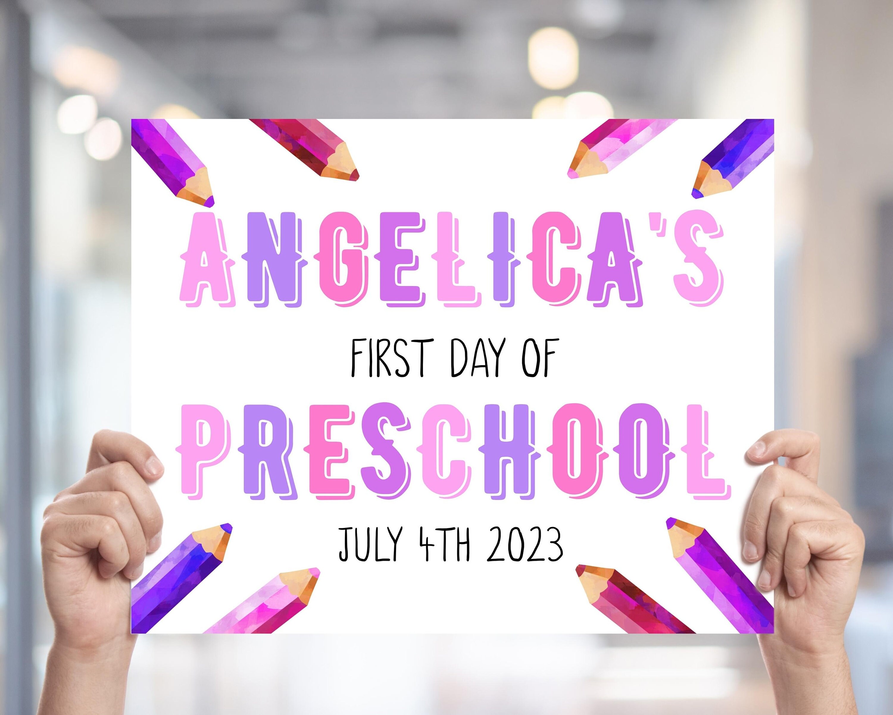Editable First Day of School Board Printable Rainbow School - Etsy