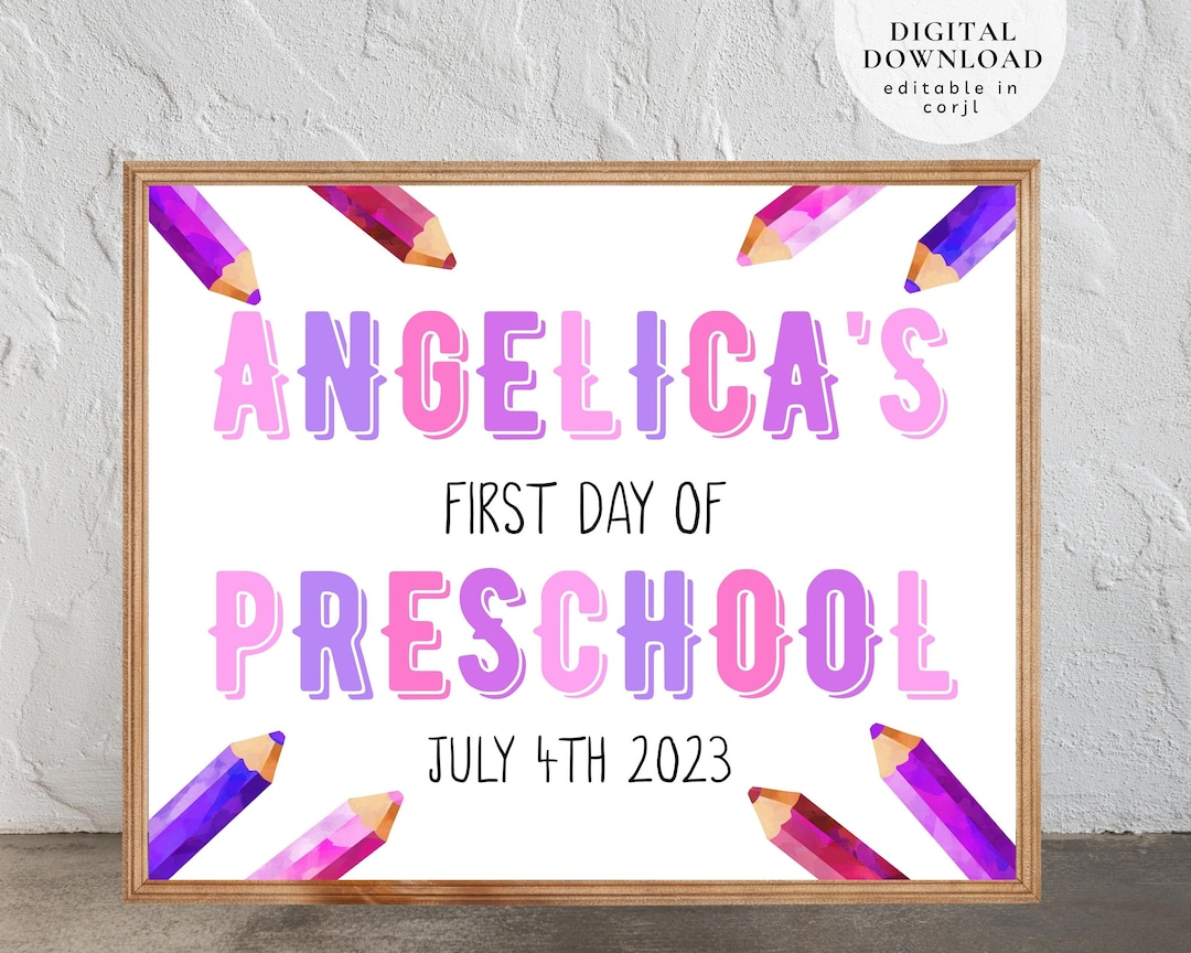 Editable First Day of School Board Printable Rainbow School - Etsy