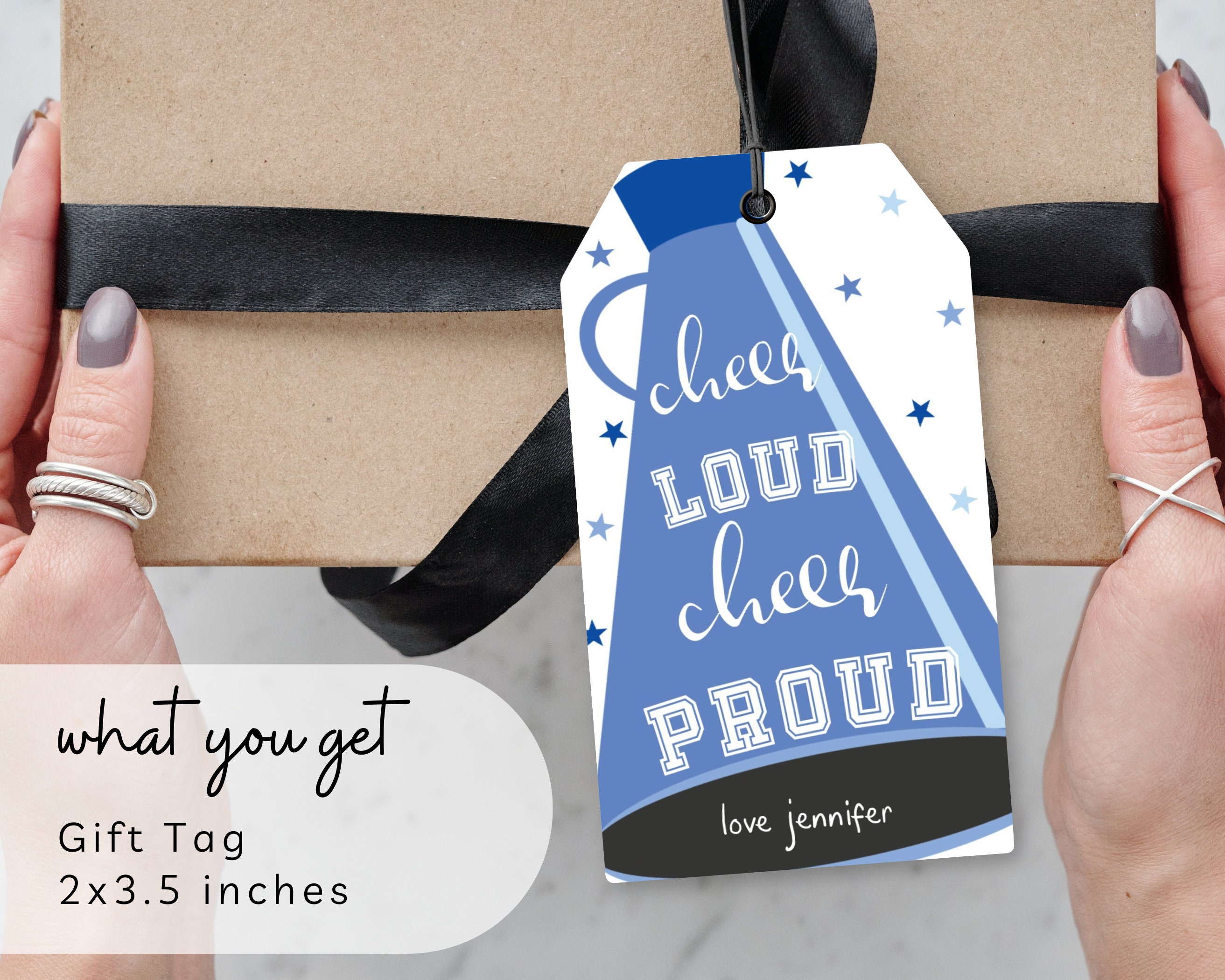 Cheer Loud and Proud Cheerleader Tag, Printable Cheer Team Tag ...