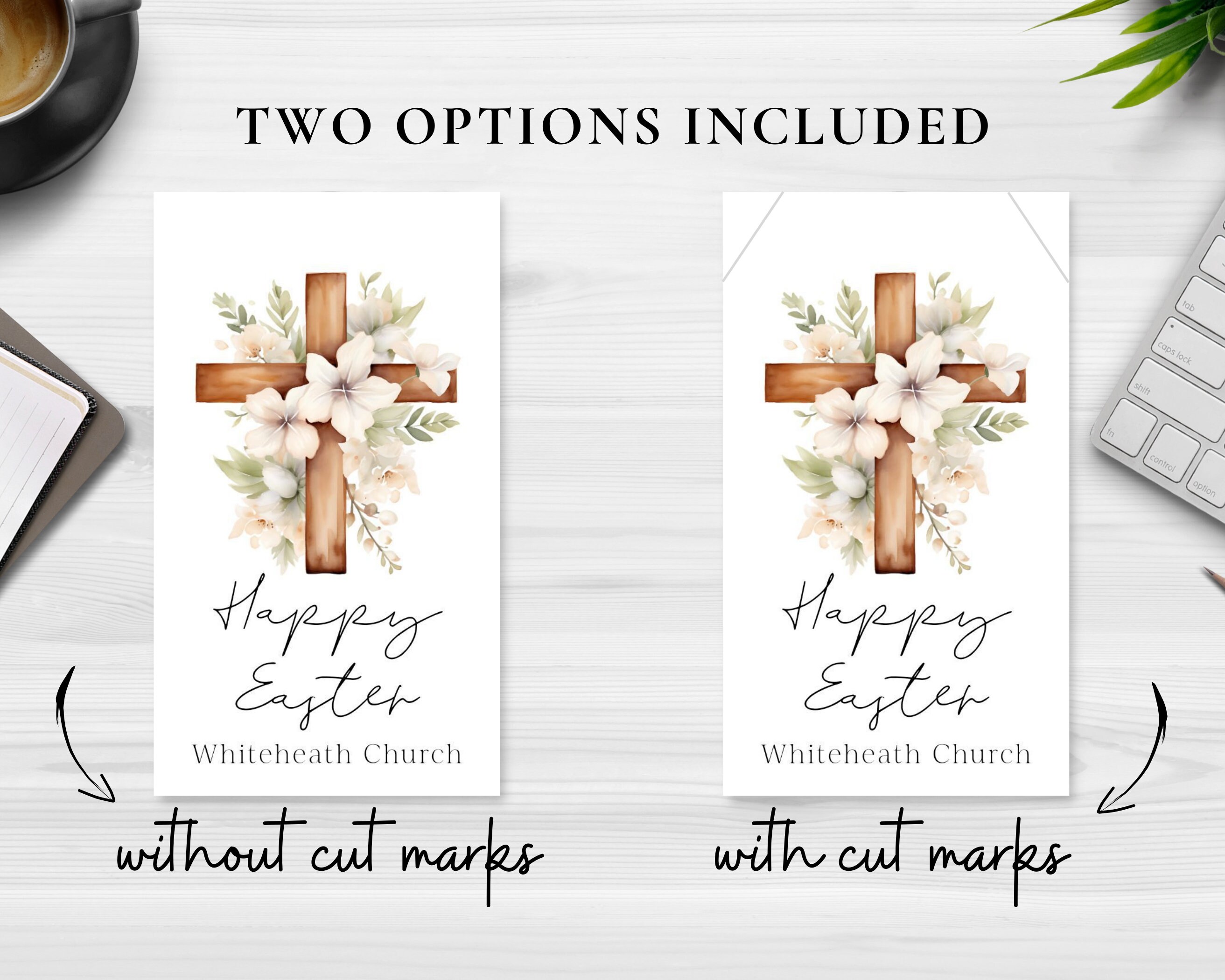 Easter Cross Gift Tag, Happy Easter Tag, Christian Church Tag ...