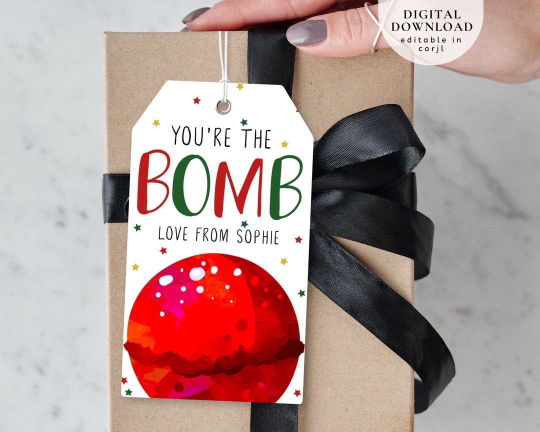 You’re the Bomb Gift Tag, Bath Bomb Favor Tag, Editable Bath Bomb Tag ...