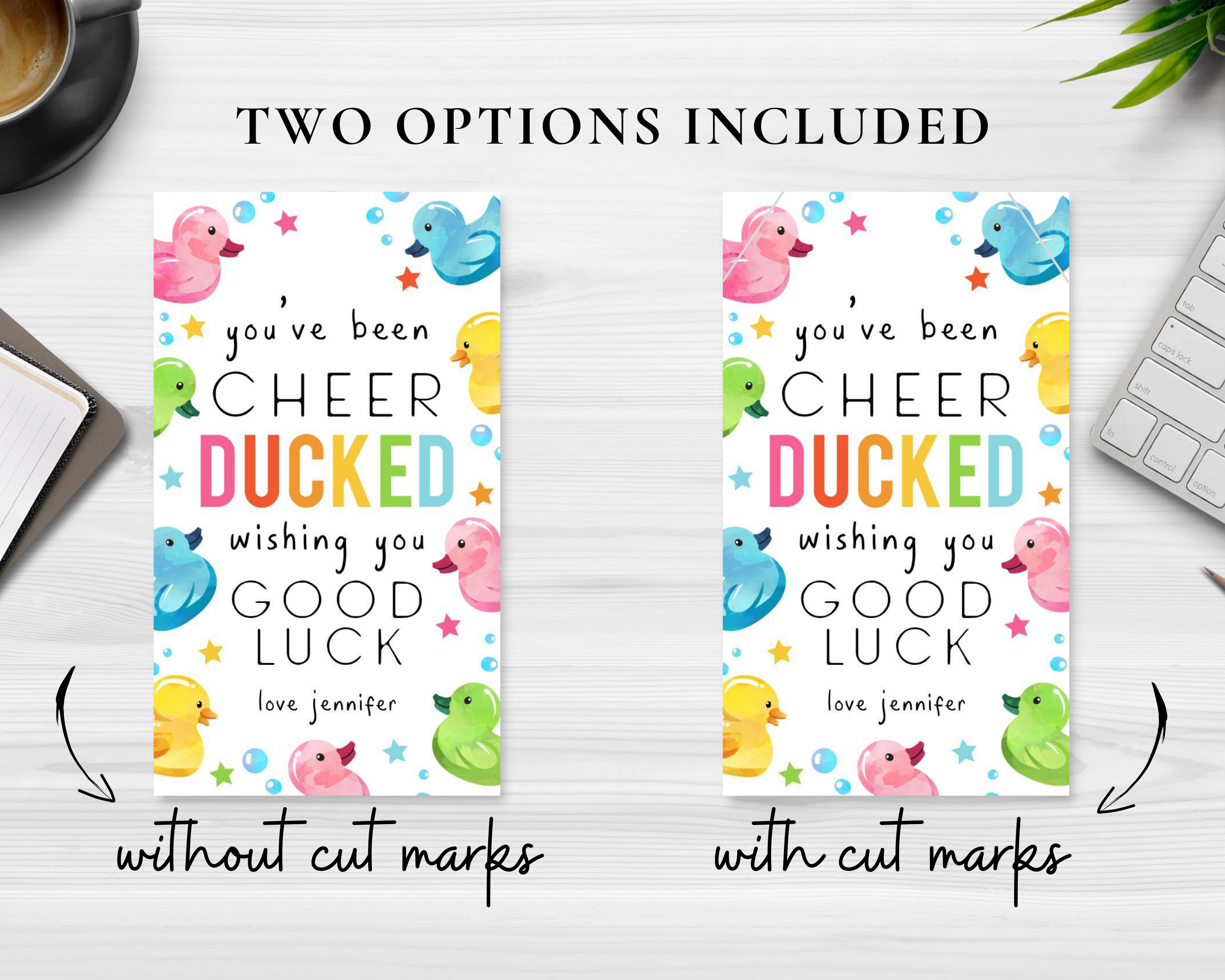 You've Been Cheer Ducked Tag, Cheer Team Printable Tag, Cheerleader ...