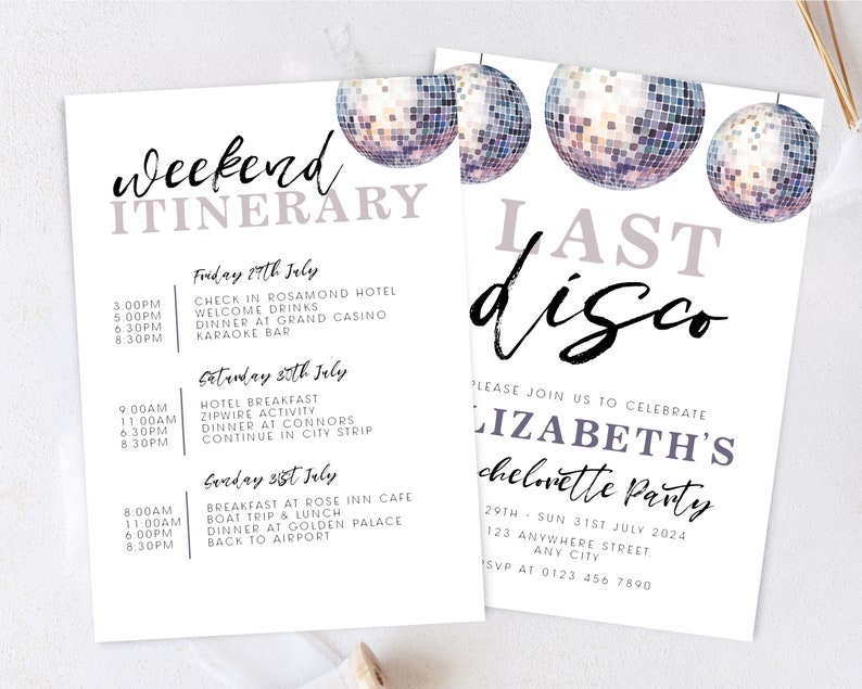 Disco Bachelorette Invite, Disco Bridal Shower Invite, Disco Hen Party ...