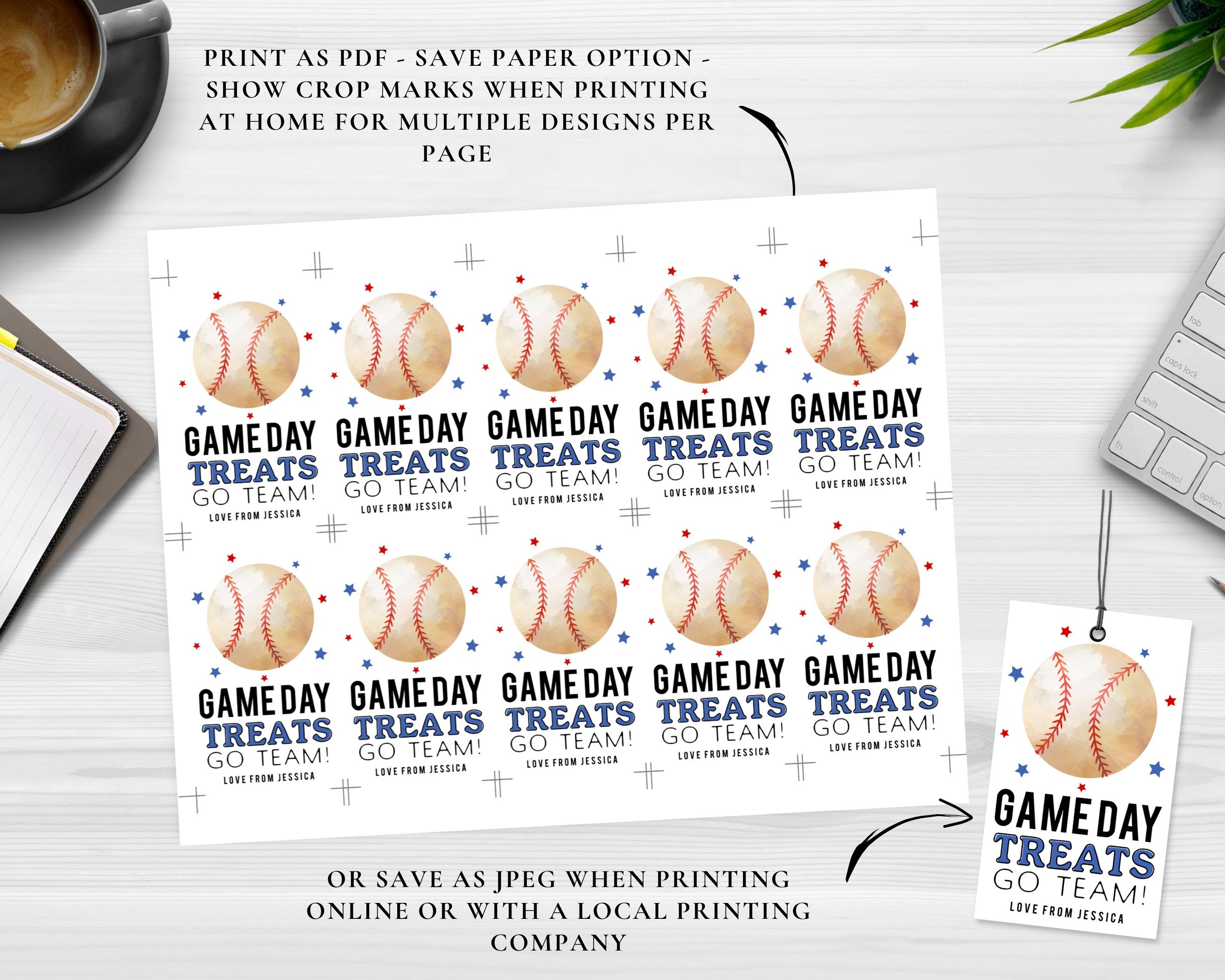Game Day Treat Tag, Game Day Treat Tag, Baseball Party Tag, Baseball ...