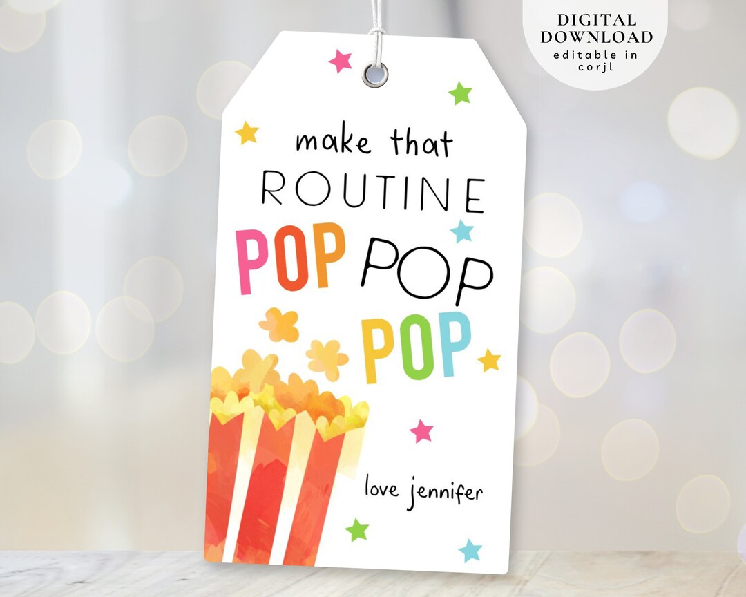 Make That Routine Pop Tag, Cheer Team Printable Tag, Cheerleader Good ...