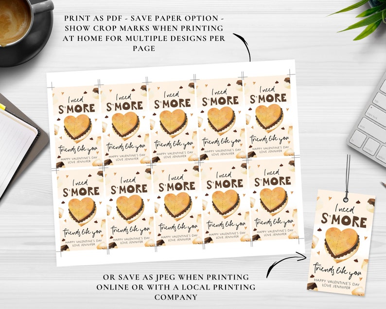 Editable Valentine S’mores Tag, I Need S’more Friends Like You Tag ...