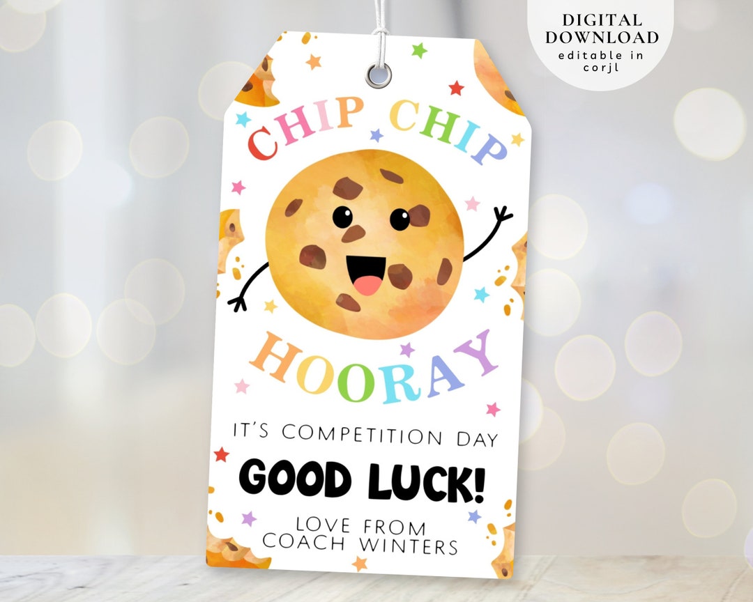 Chip Chip Hooray Cheer Tag, Cheer Team Cookie Tag, Cheerleader Good ...