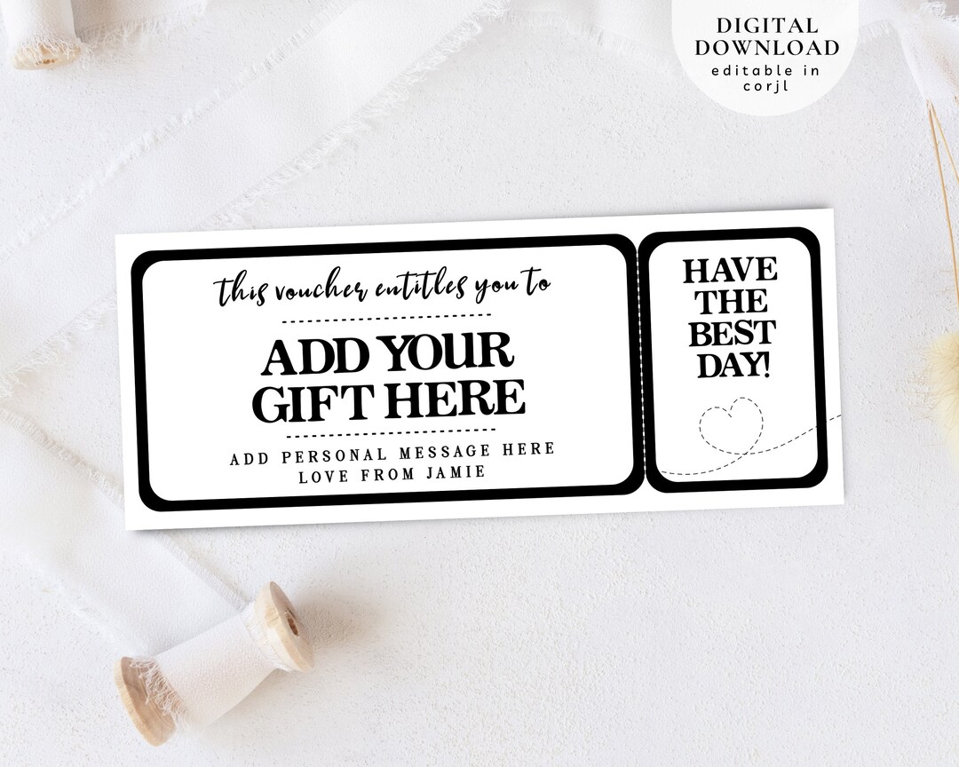 Birthday Gift Voucher, Neutral Gift Voucher, Christmas Gift Voucher ...
