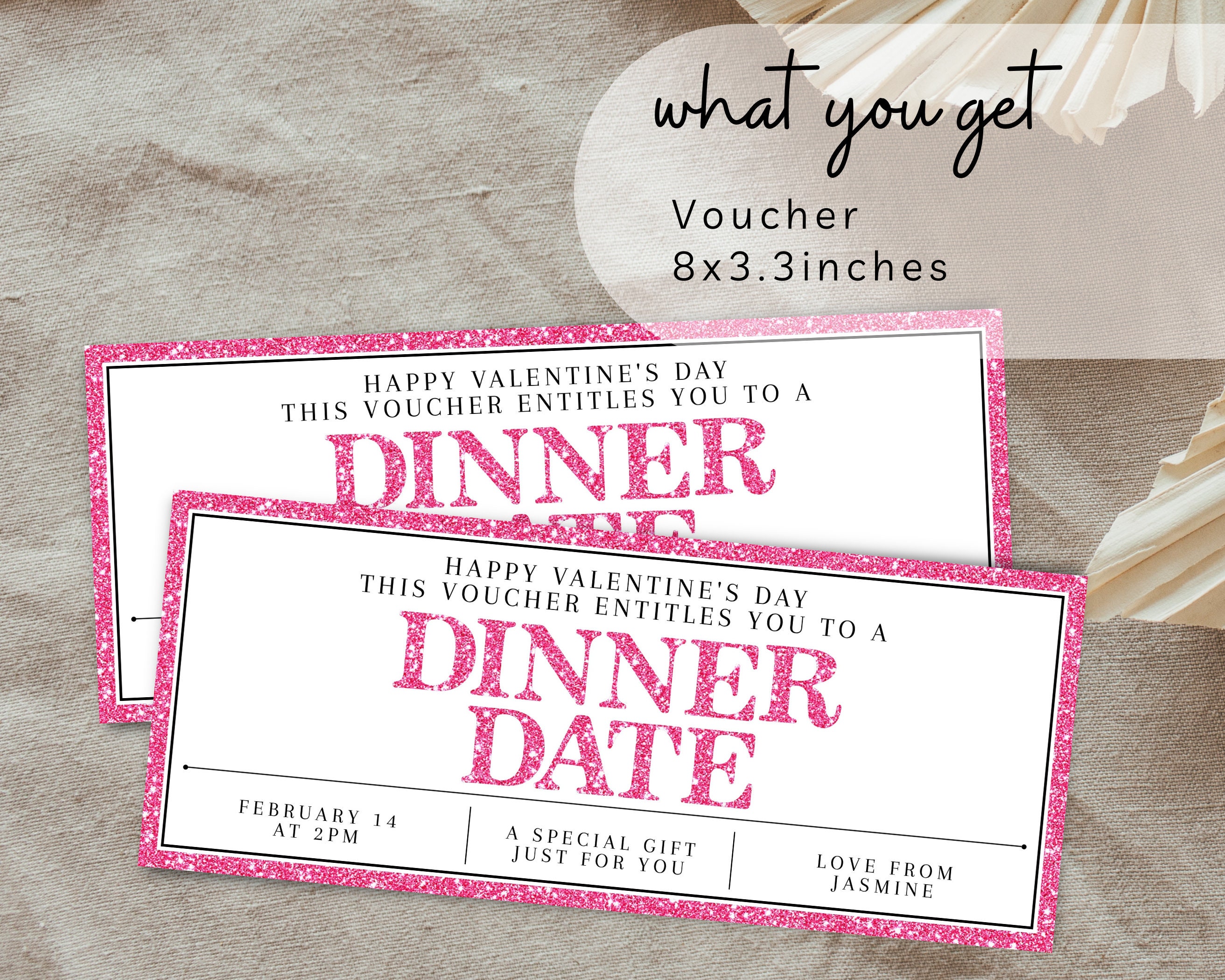 Editable Anniversary Gift Voucher, Dinner Date Valentine Voucher ...