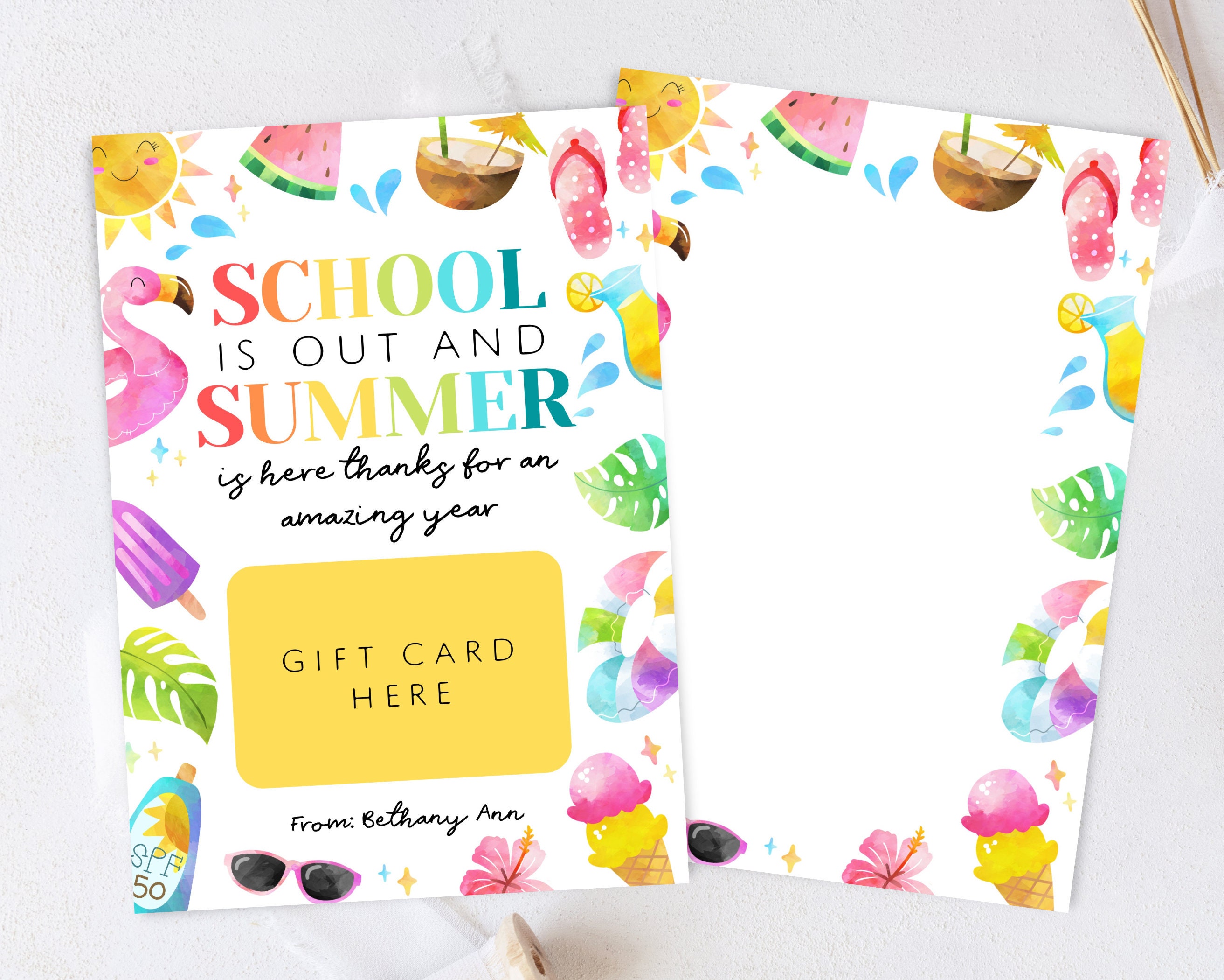 Teacher Appreciation Gift Card Holder, School Gift Card Holder, Last ...