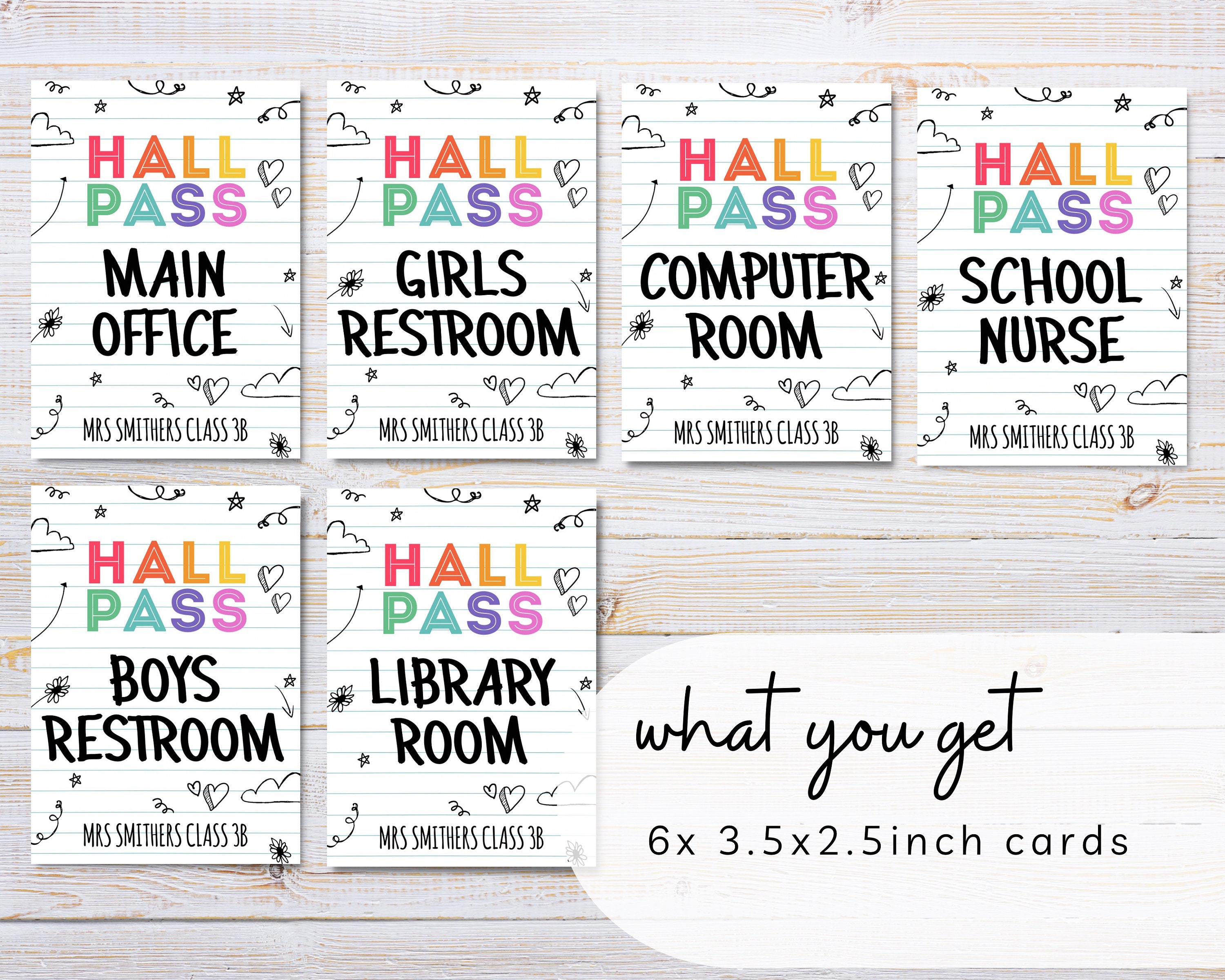 Classroom Hall Passes, Bathroom Pass, Nurse Pass, Elementary Hall Pass ...