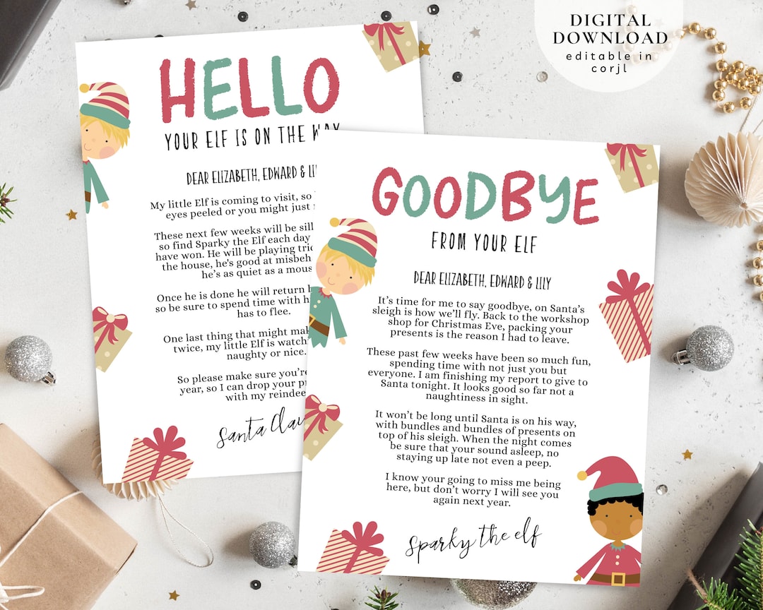 First Time Elf Arrival Letter, Welcome Elf Letter, Letter From Santa ...