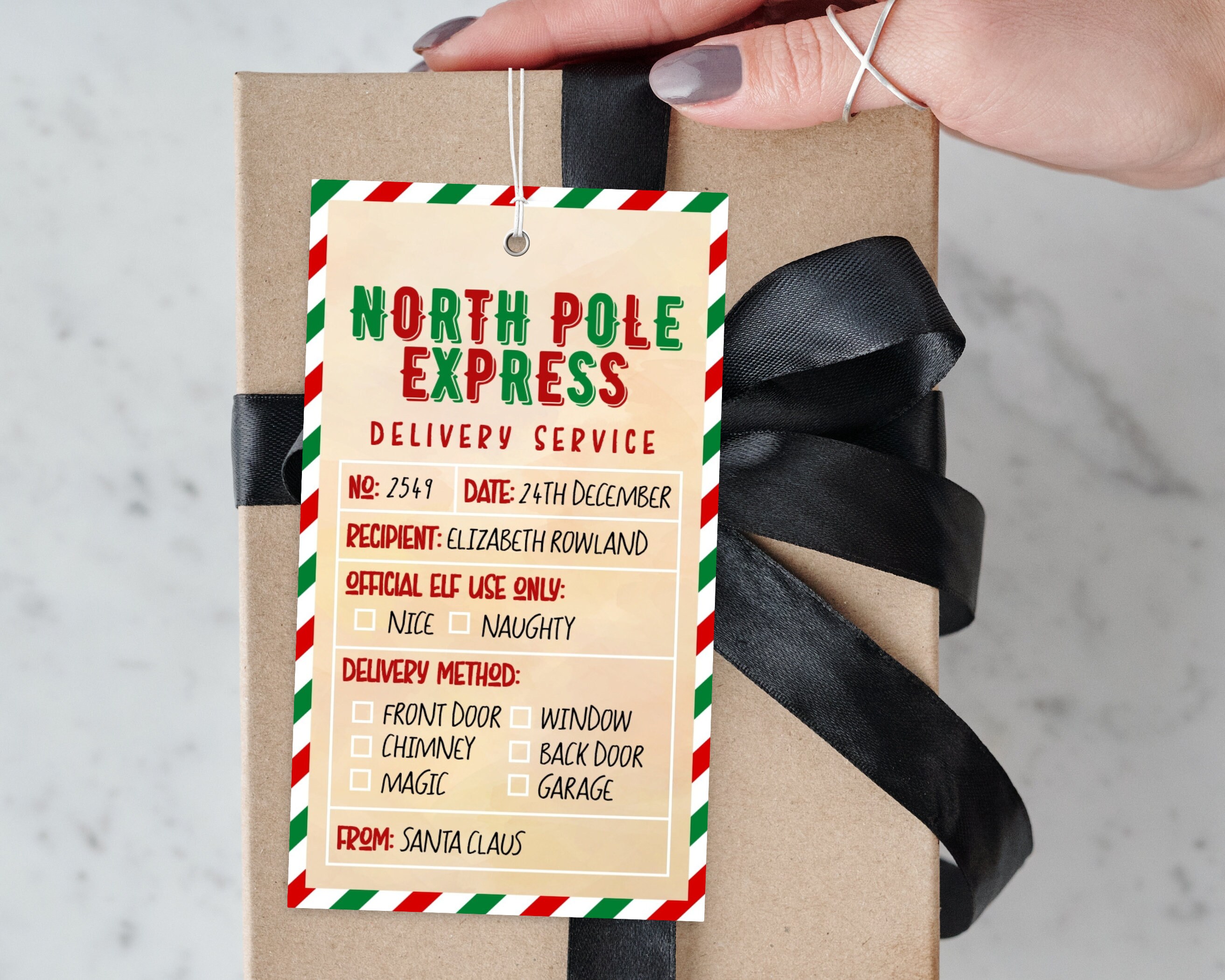 North Pole Express Tag, Express Delivery Tag, Christmas Nice List Tag ...