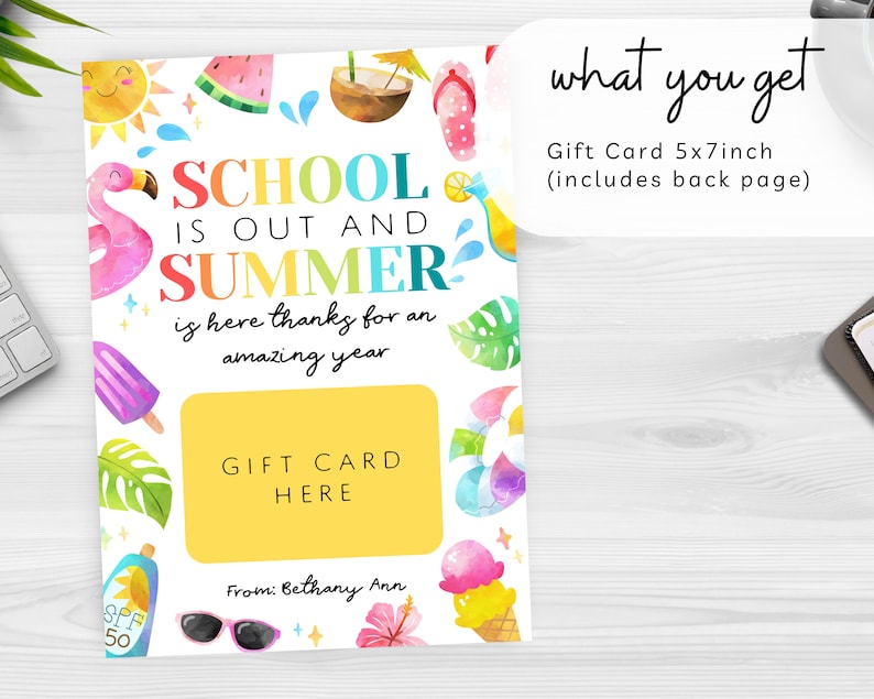 Teacher Appreciation Gift Card Holder, School Gift Card Holder, Last ...