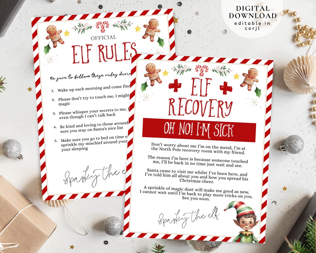 Elf Arrival Rules, Elf Instructions, Elf Recovery Letter, Elf Rules ...