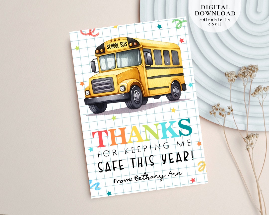 Bus Driver Appreciation Card, Bus Driver Thank You Card, Last Day of ...