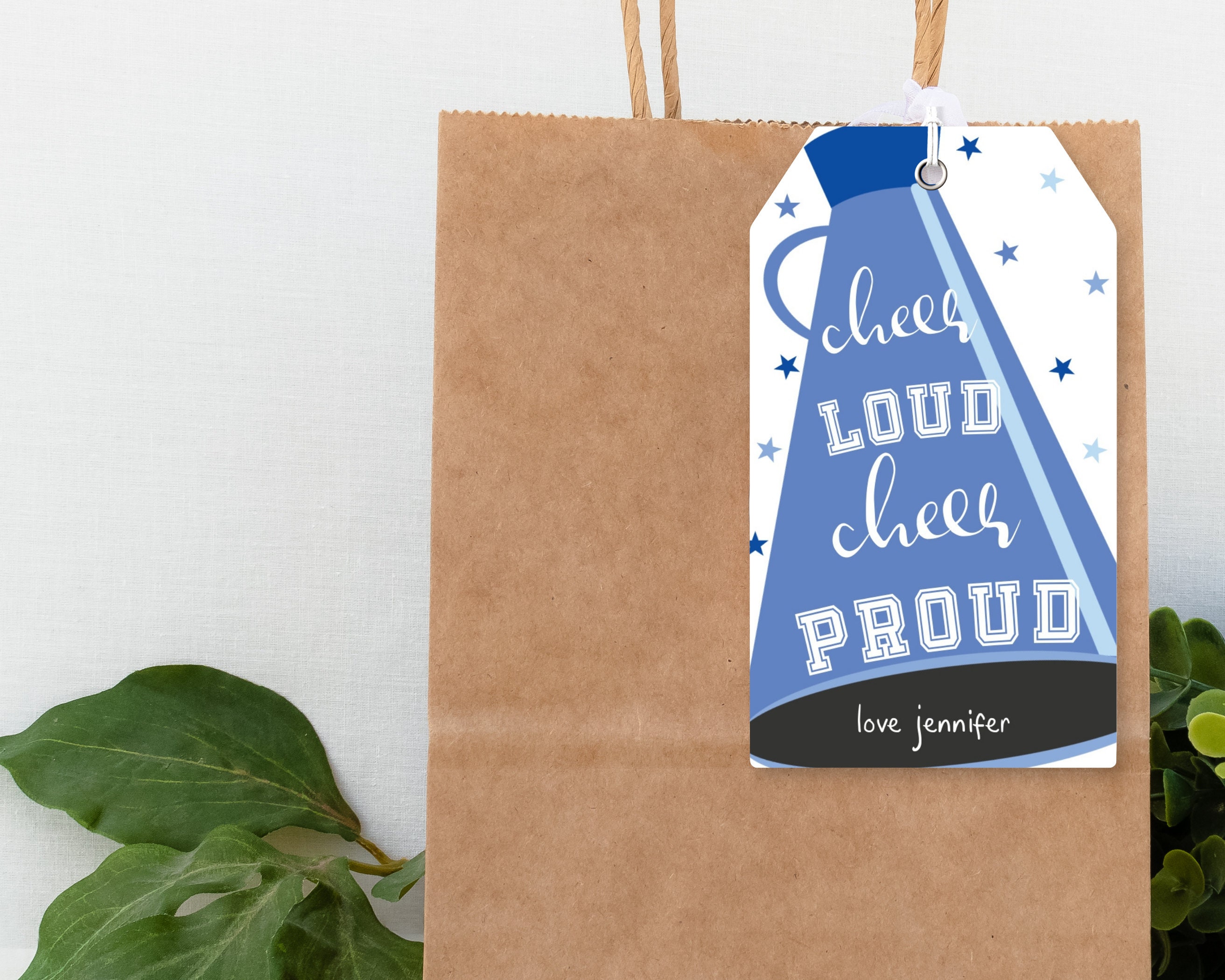 Cheer Loud and Proud Cheerleader Tag, Printable Cheer Team Tag ...