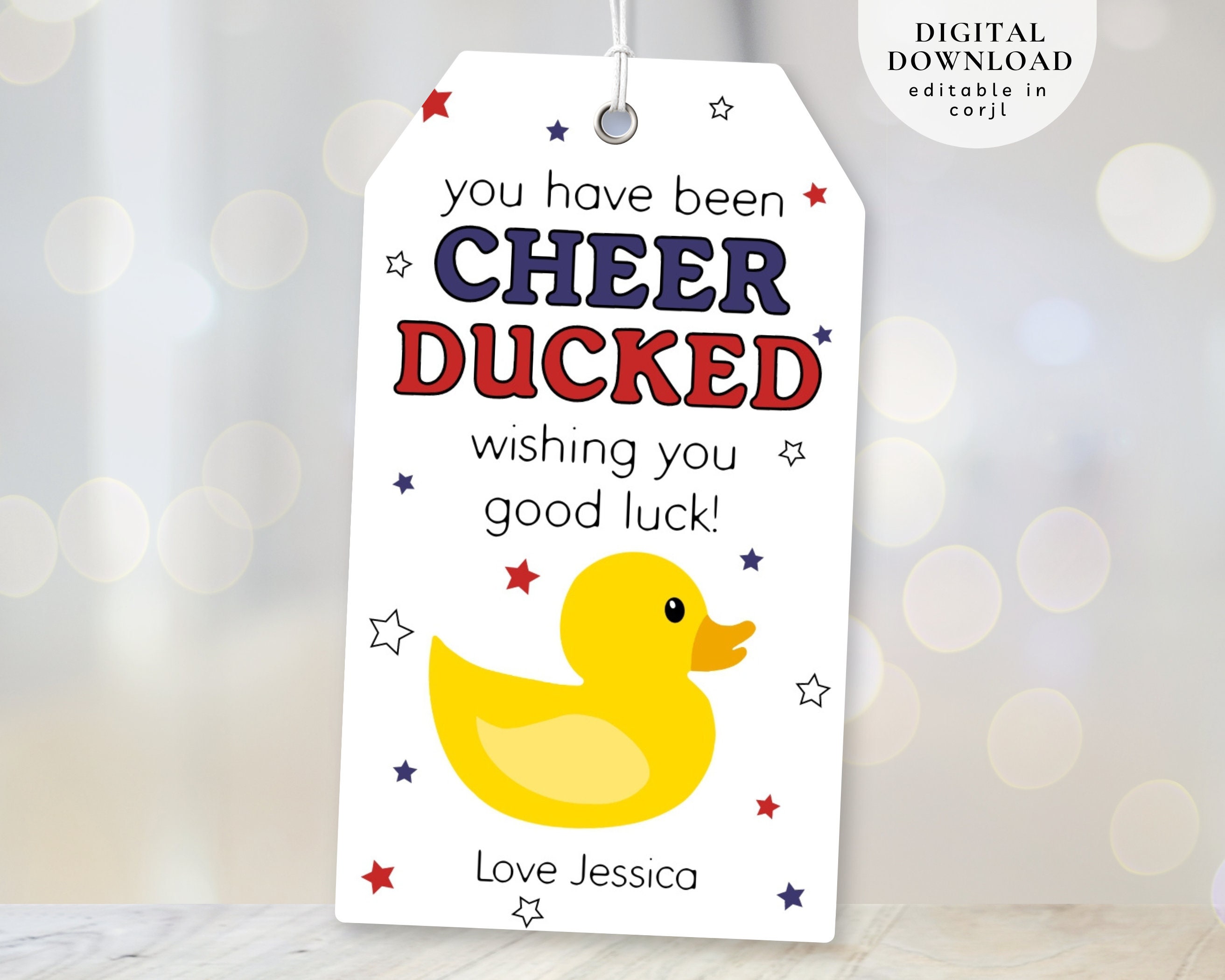 You've Been Cheer Ducked Tag, Cheer Team Printable Tag, Cheerleader ...