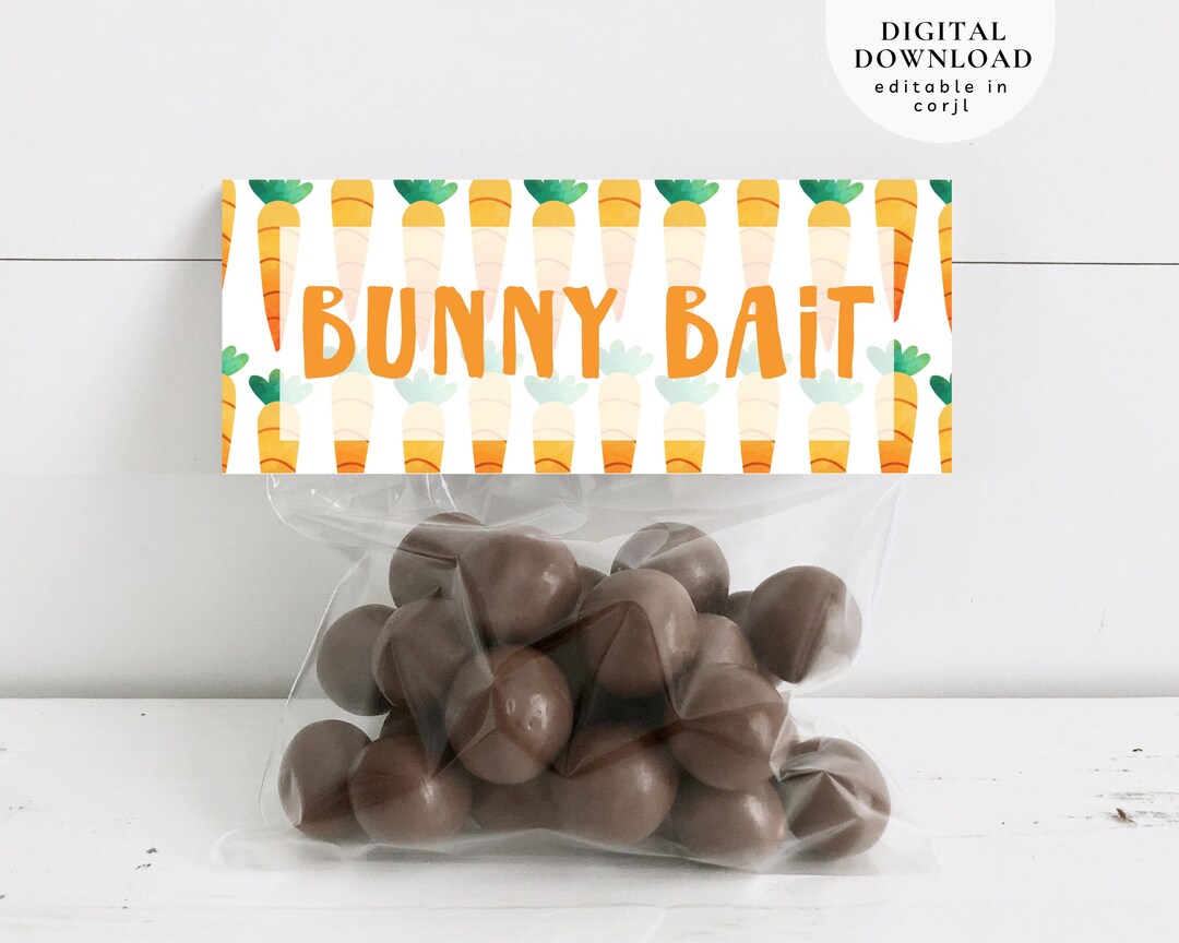 Printable Easter Treat Bag Toppers, Bunny Bait Toppers, Easter Bag ...