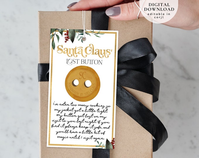 Printable Santa's Lost Button Poem Card/letter, Editable Santa's ...