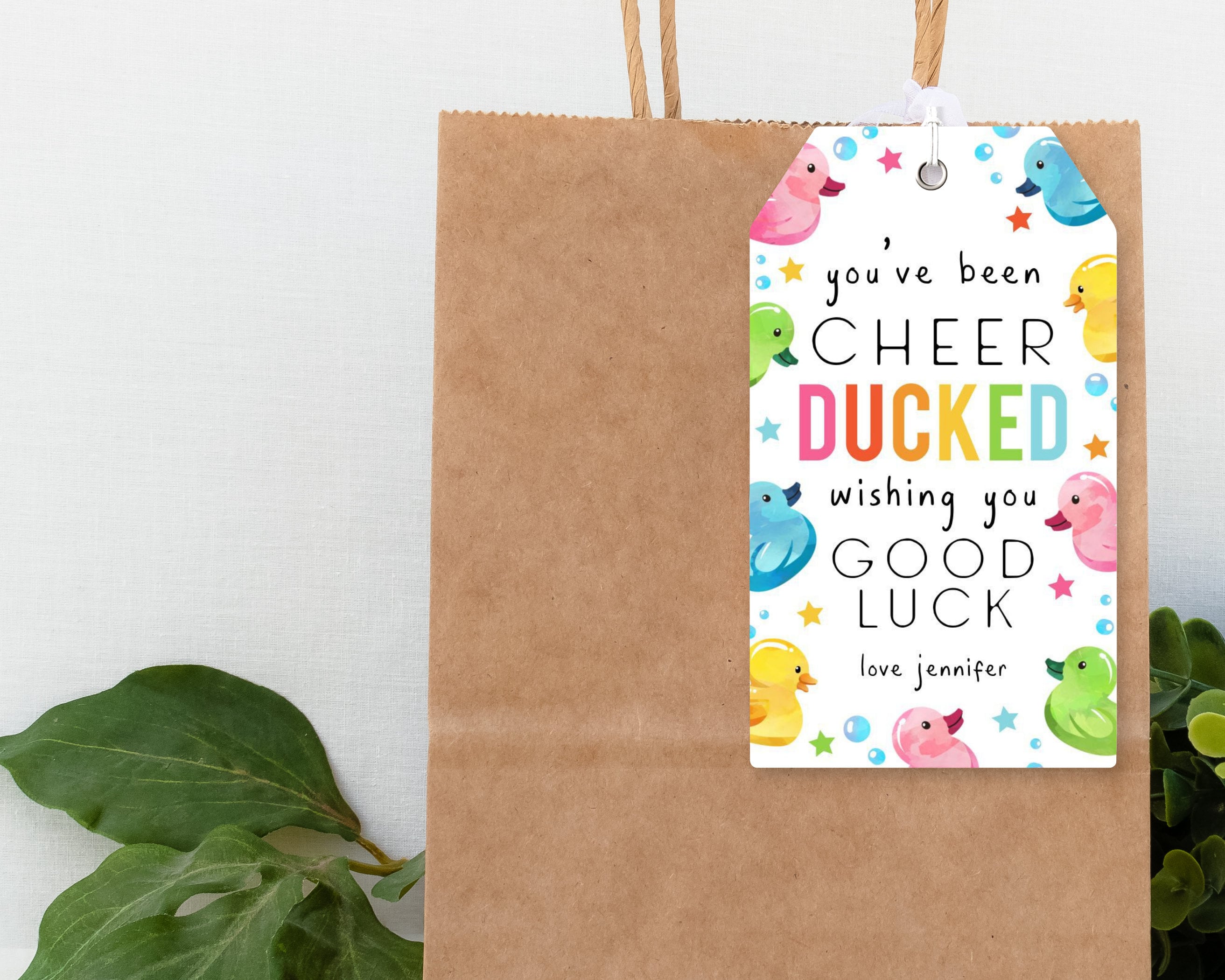 You've Been Cheer Ducked Tag, Cheer Team Printable Tag, Cheerleader ...