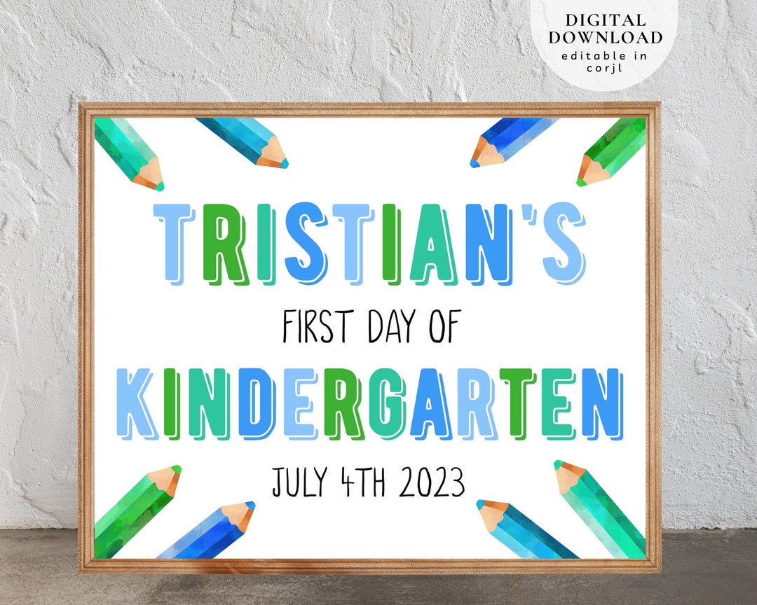 Editable First Day of School Board, Printable Rainbow School Board ...