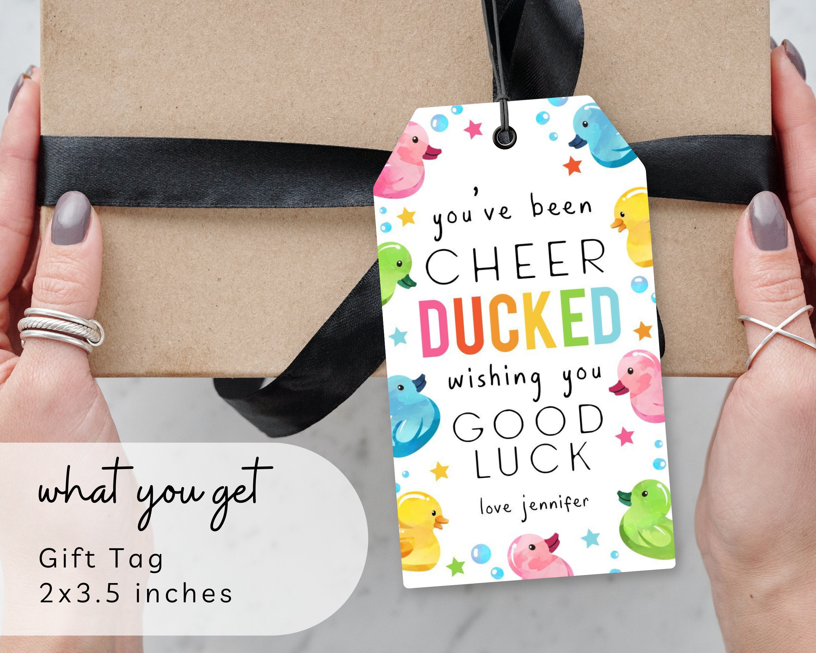 You've Been Cheer Ducked Tag, Cheer Team Printable Tag, Cheerleader ...