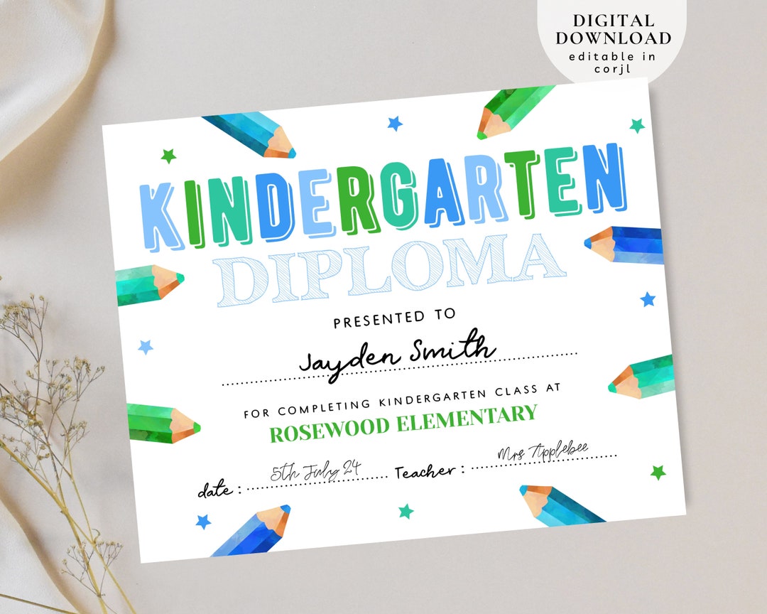 Kindergarten Graduation Certificate, School Graduation Certificate ...