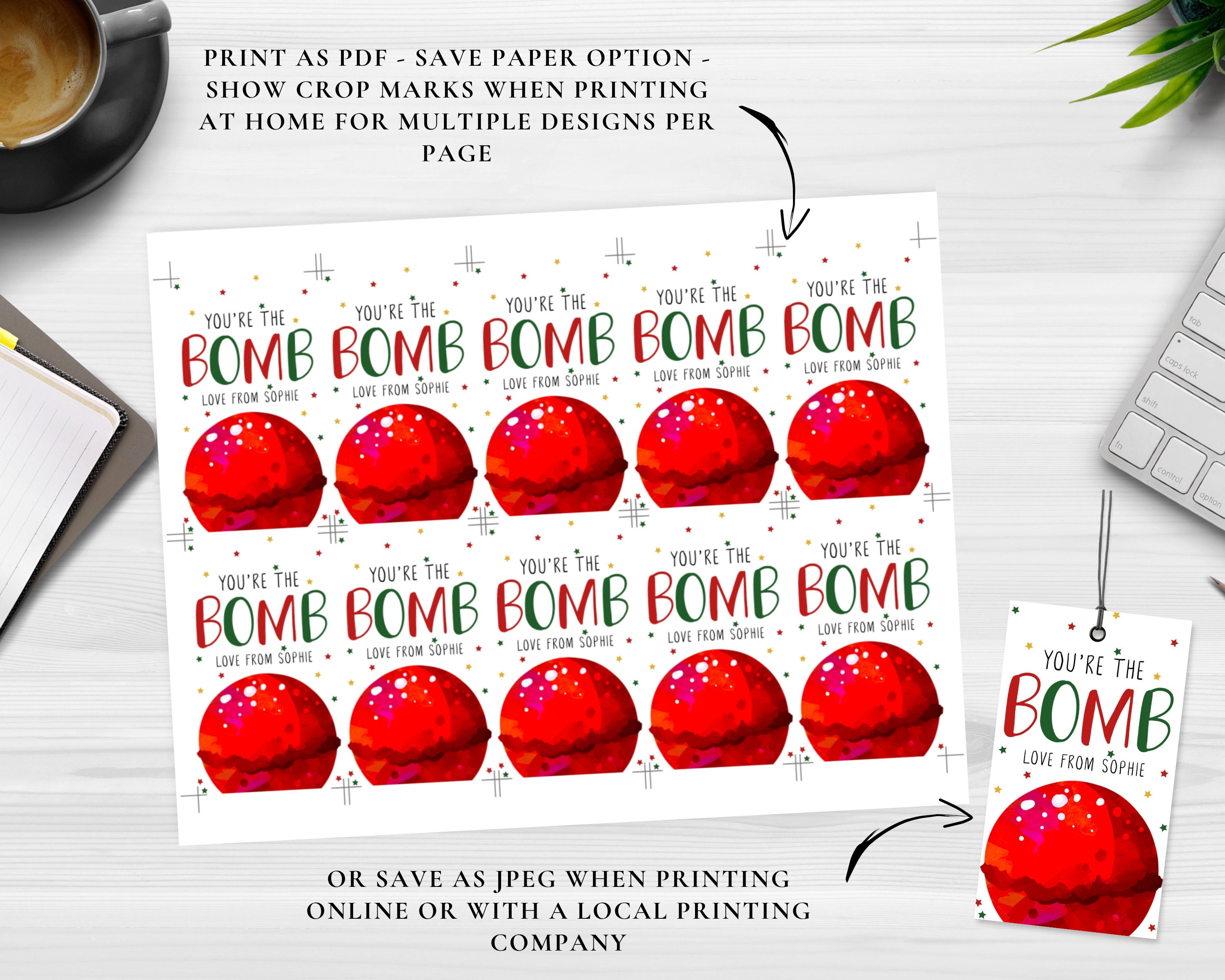 Youre the Bomb Gift Tag, Bath Bomb Favor Tag, Editable Bath Bomb Tag ...