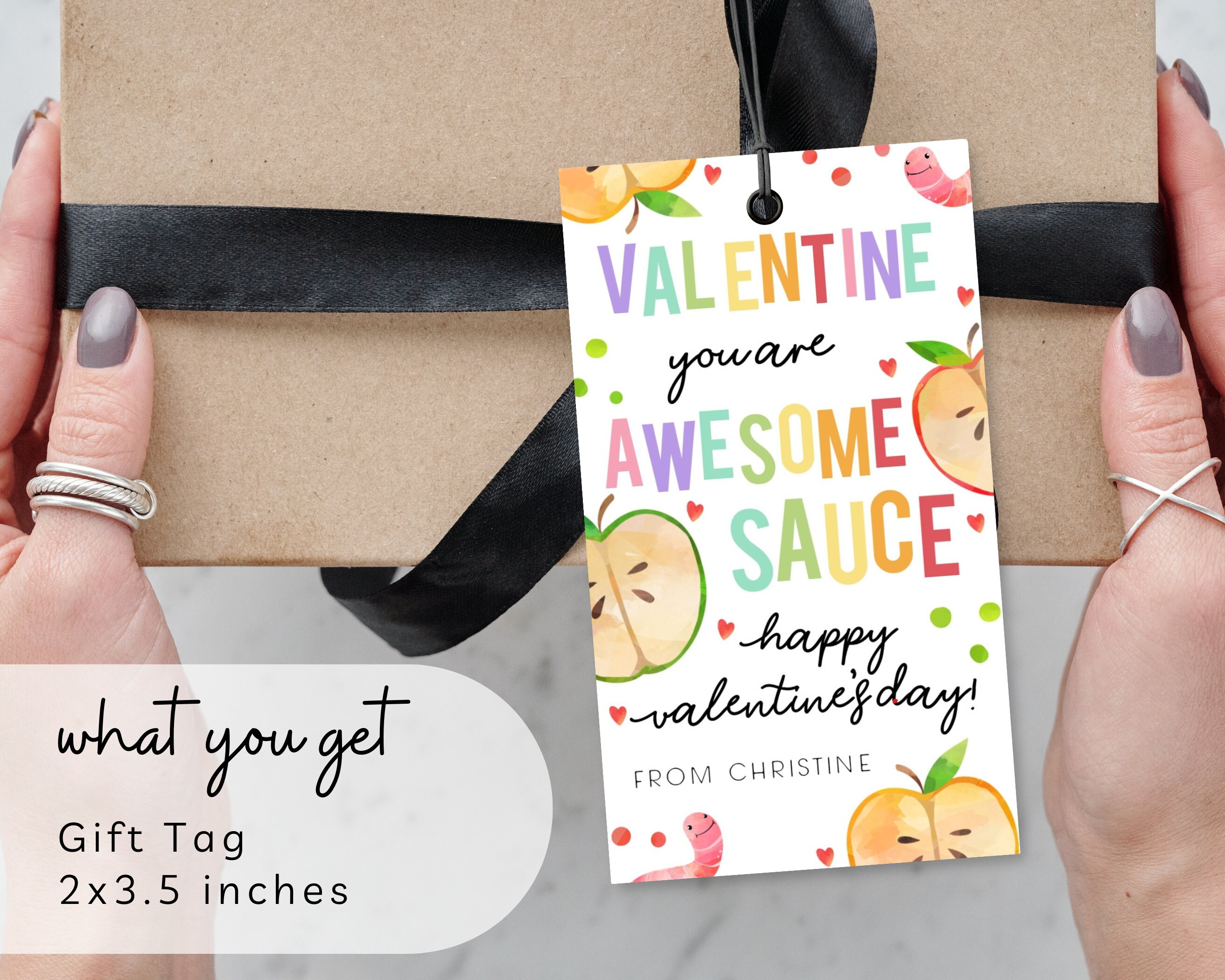 Editable Valentines You’re Awesome Sauce Gift Tag, School Valentines ...