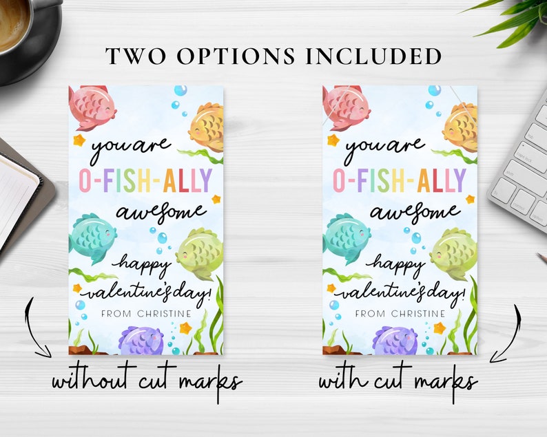 Editable Valentines You Are O-fish-ally Awesome Gift Tag, School ...
