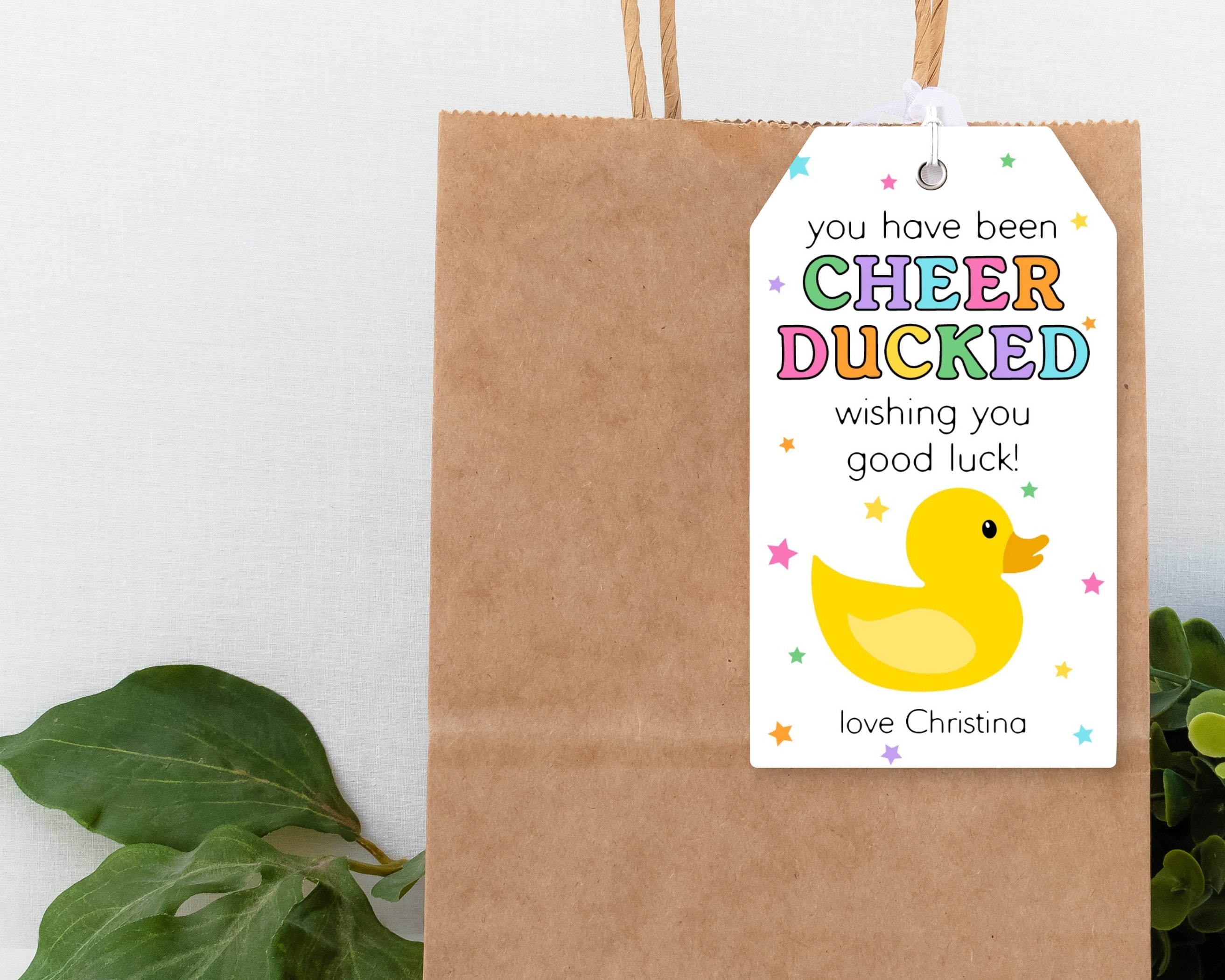 You've Been Cheer Ducked Tag, Cheer Team Printable Tag, Cheerleader ...