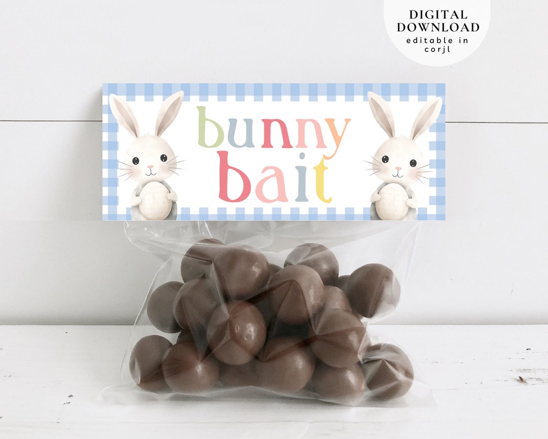 Printable Easter Treat Bag Toppers, Bunny Bait Toppers, Easter Bag ...