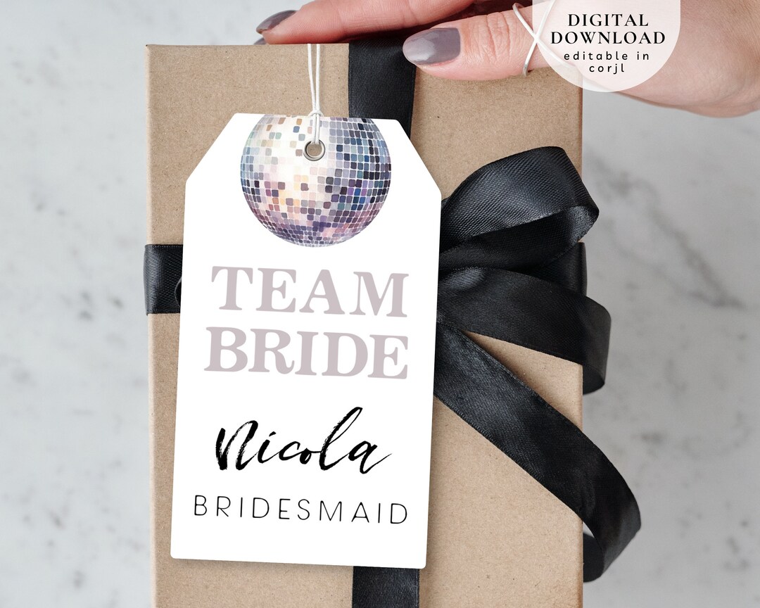 Disco Bachelorette Tag, Disco Ball Bridal Shower Gift Tag, Disco Ball ...