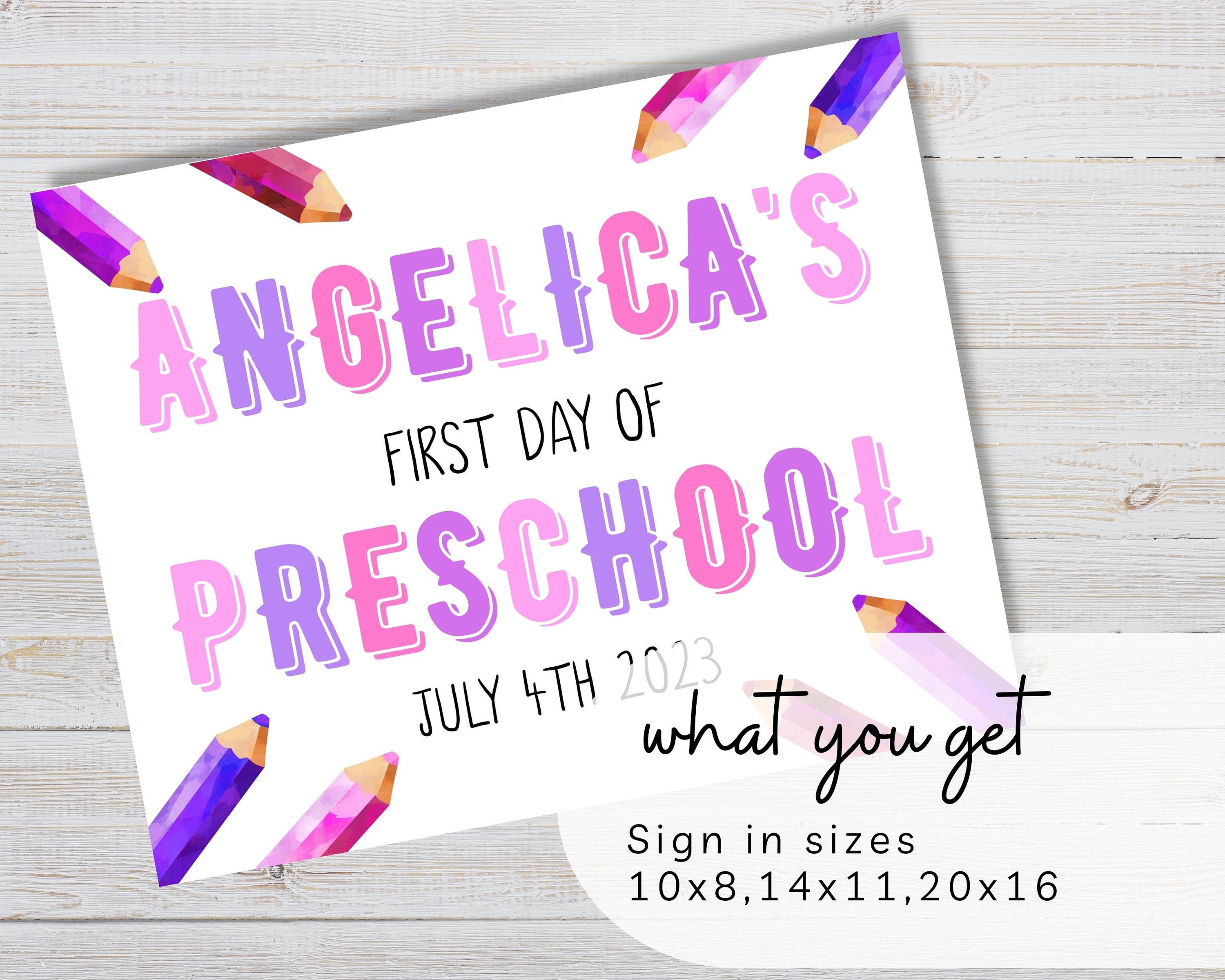 Editable First Day of School Board Printable Rainbow School - Etsy