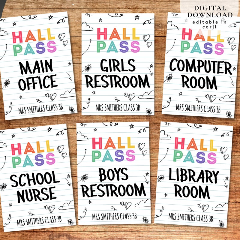 Bathroom Passes - Etsy