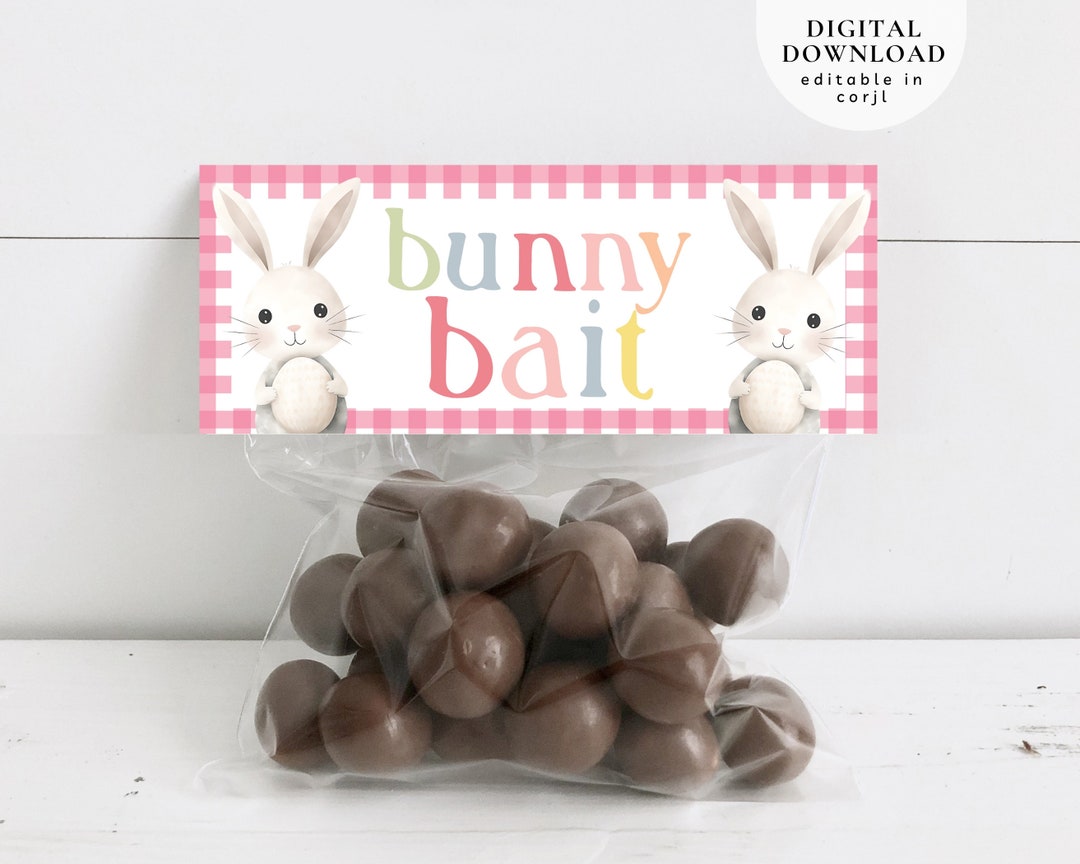Printable Easter Treat Bag Toppers, Bunny Bait Toppers, Easter Bag ...