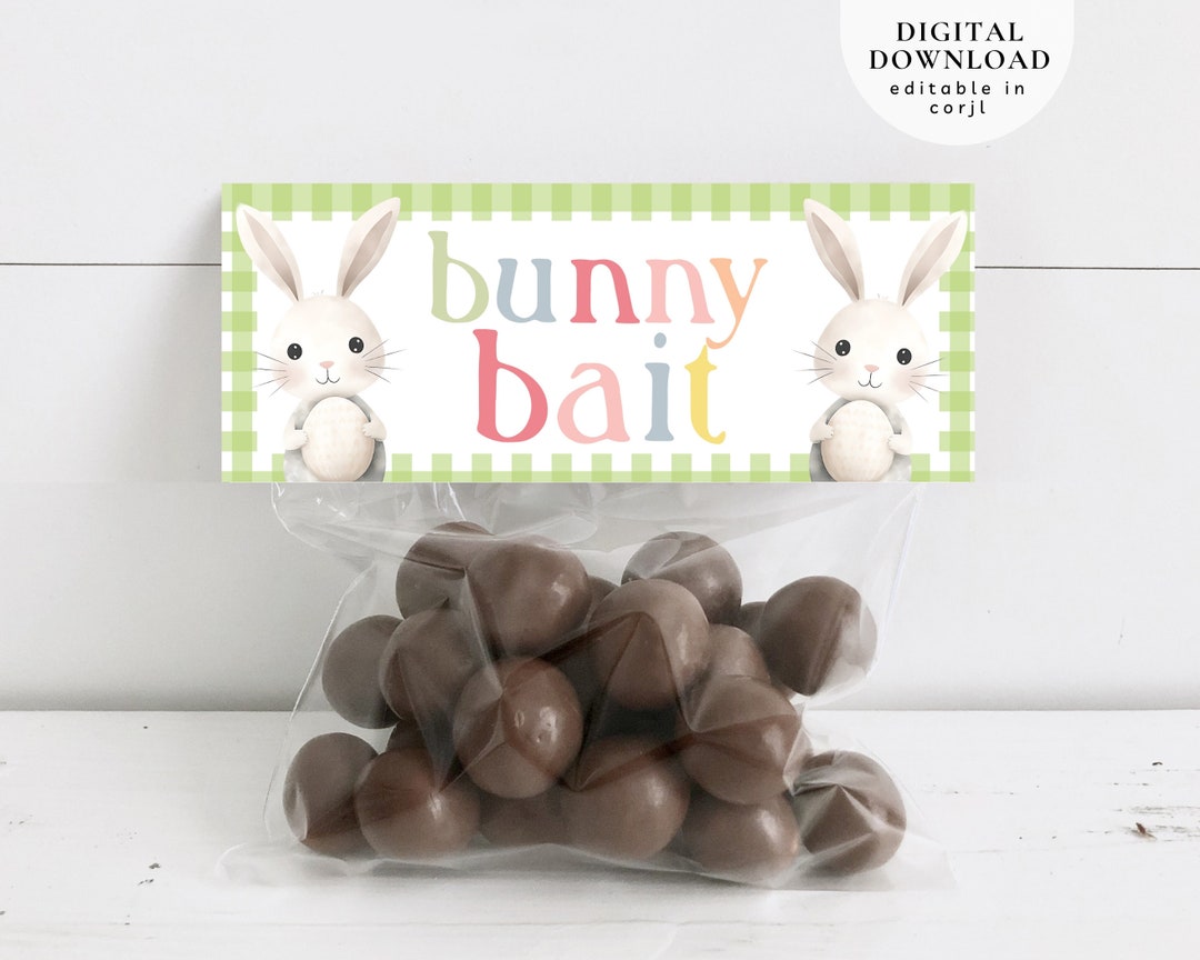 Printable Easter Treat Bag Toppers, Bunny Bait Toppers, Easter Bag ...