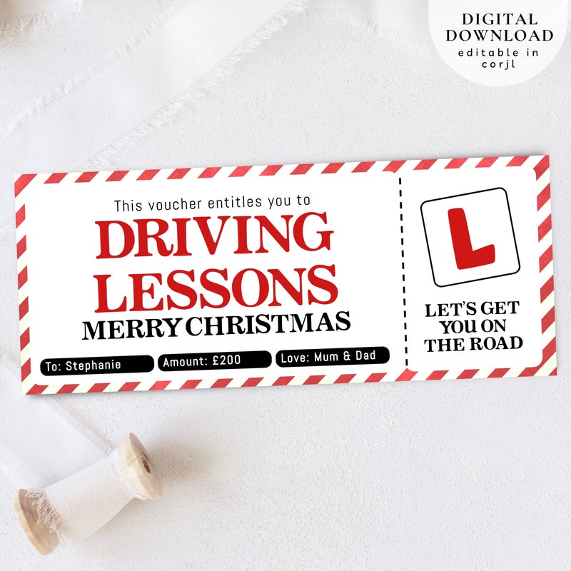 Printable Driving Lesson Voucher - Etsy UK