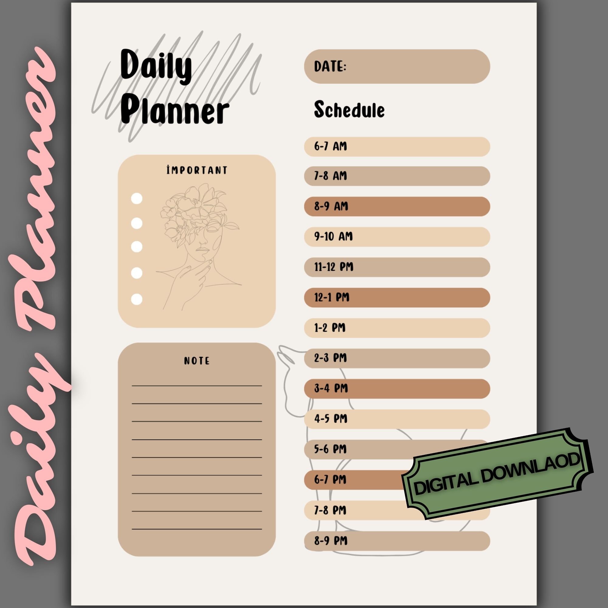 Daily Planner Printable Planner Digital Planner Simple Planner Us ...